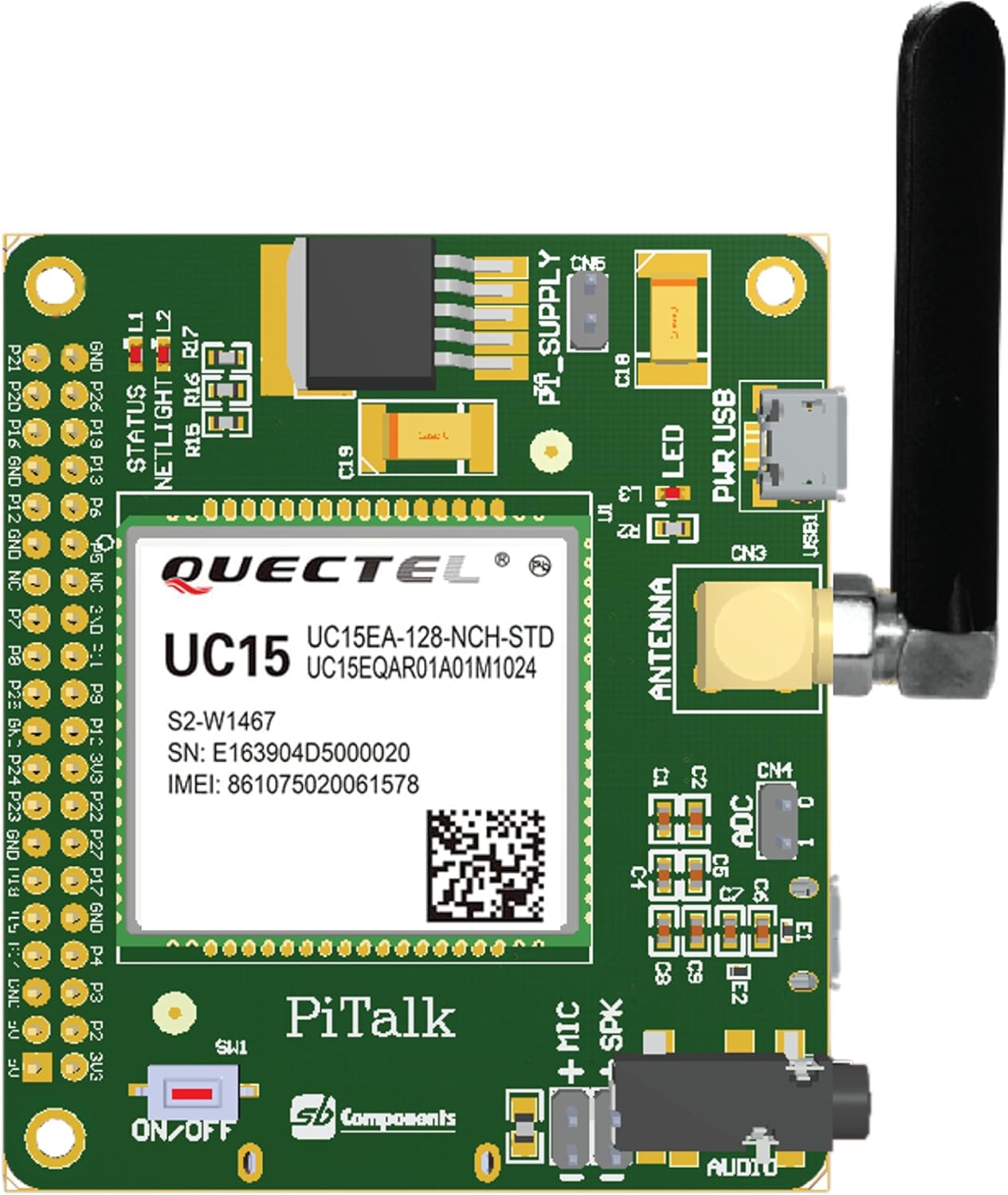 PiTalk - 3G IOT Enabled & Modular SmartPhone Hat for Raspberry Pi, 3G/GSM Shield for Raspberry ...
