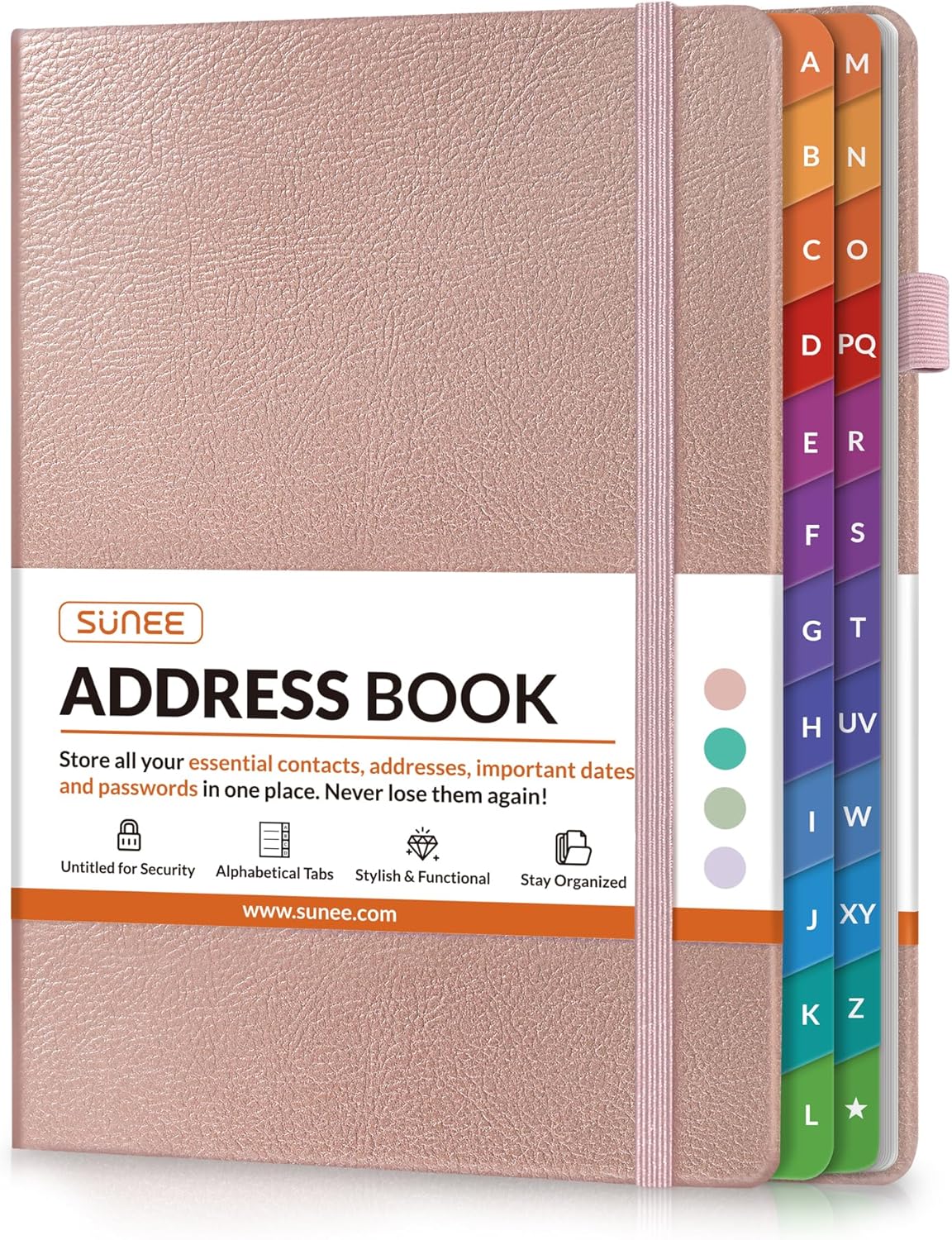 Amazon.com : SUNEE Address Book with Colorful Alphabetical Tabs ...