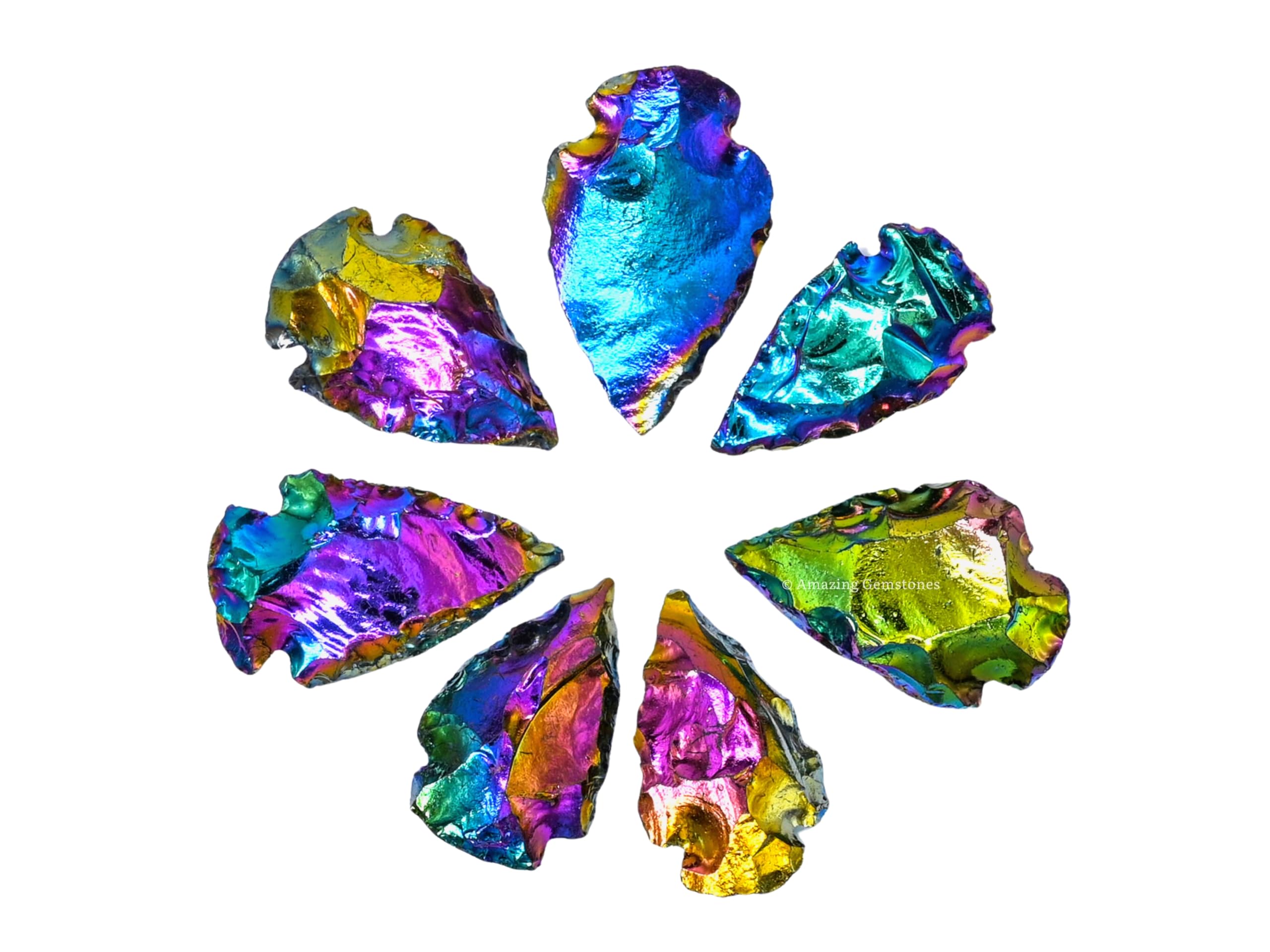Amazon.com: 3 Pieces Titanium Aura Quartz Arrowhead, Crystal and ...