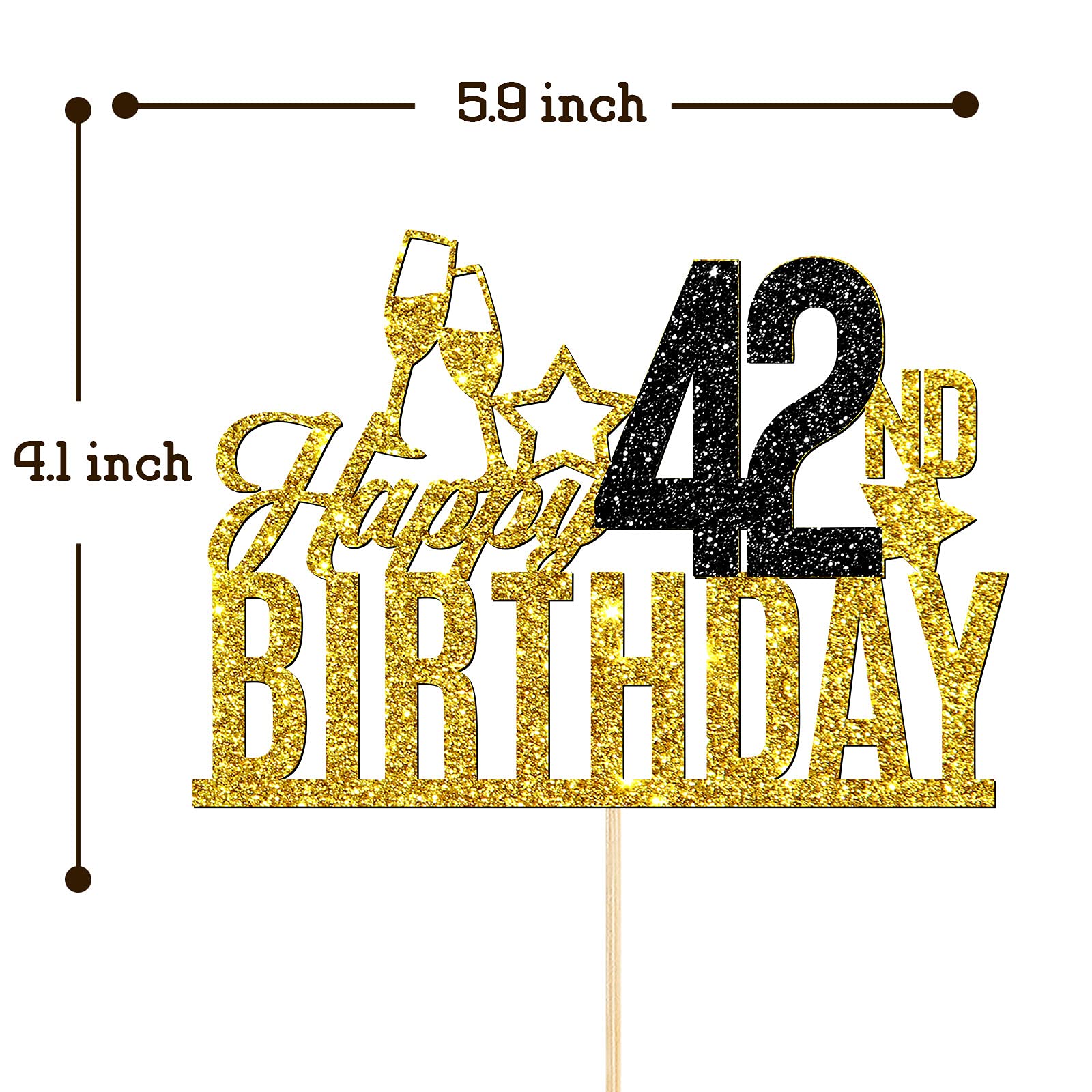 Snapklik.com : Happy 42nd Birthday Cake Topper - Forty Two-year-old ...