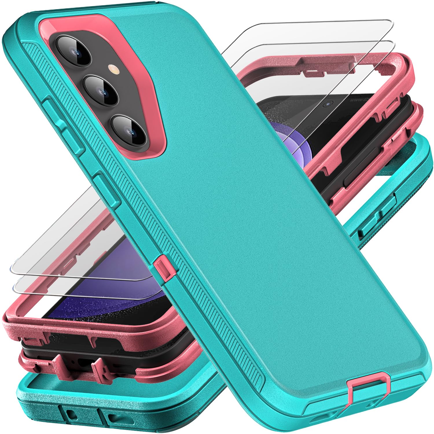 Amazon.com: YKHJKLEC for Samsung Galaxy S23 FE Case, Military Grade 3 in 1 Heavy Duty Shockproof ...