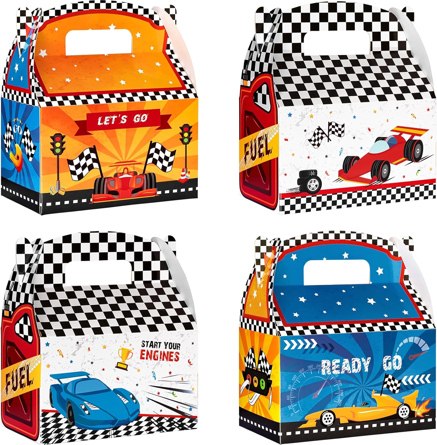 WERNNSAI Race Car Party Treat Boxes - 12 PCS Racing Car Party Favor Boxes Paper Candies Goodies ...