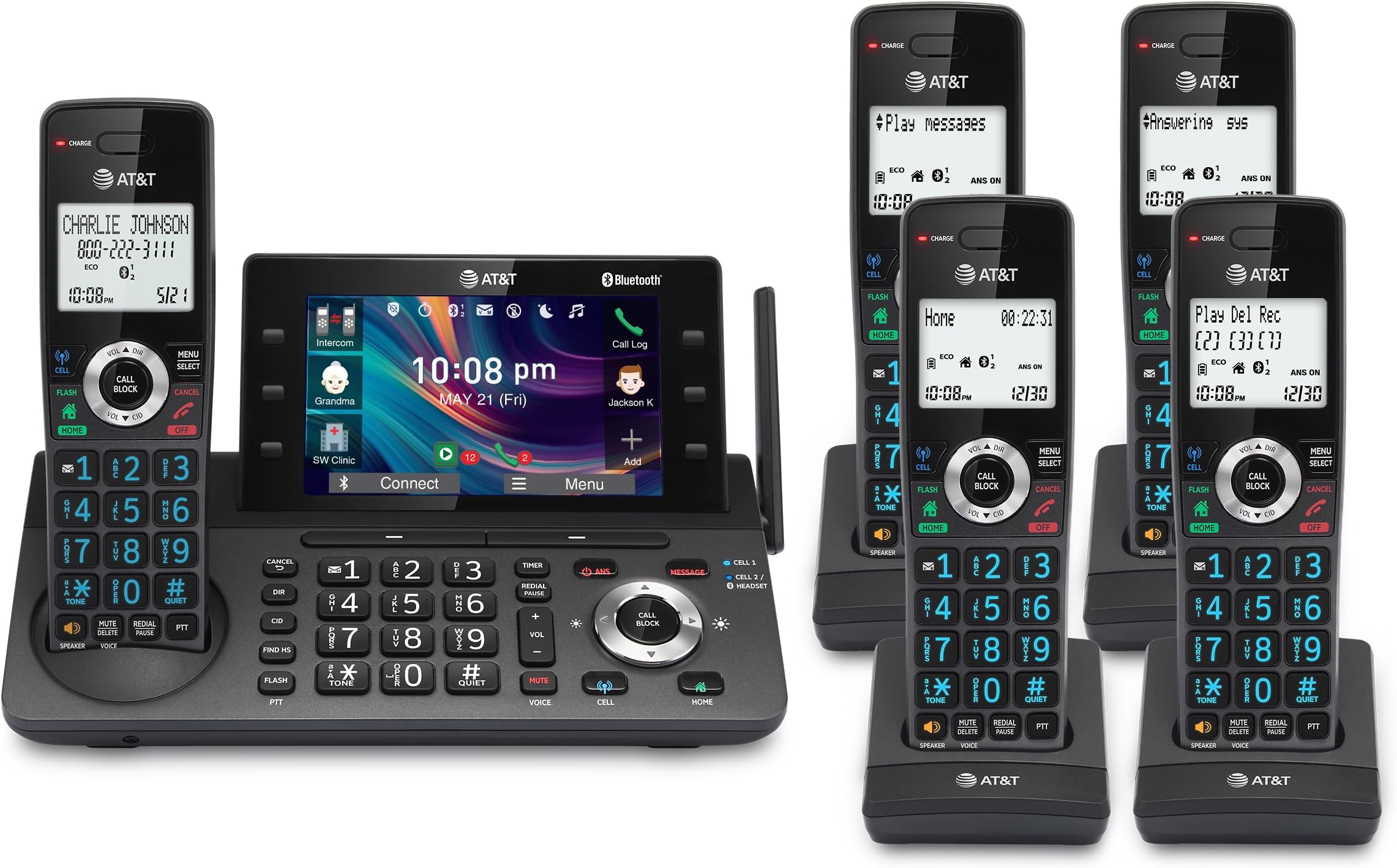 Amazon.com : AT&T DLP73510 5-Handset Cordless Phone with Unsurpassed ...