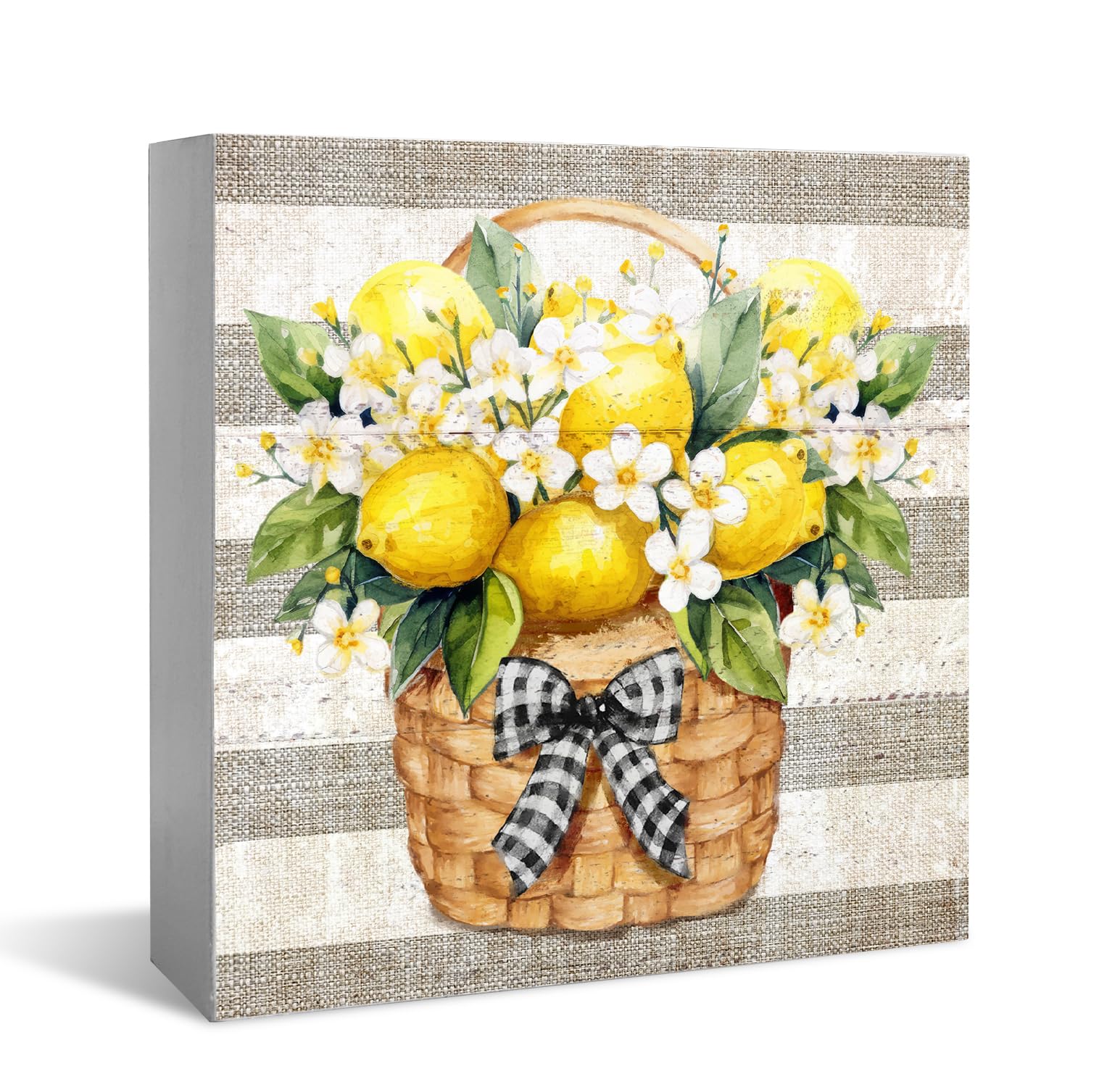 Amazon.com: XDFVL Lemon Kitchen Decor, Lemon Wooden Box Signs, Lemon ...