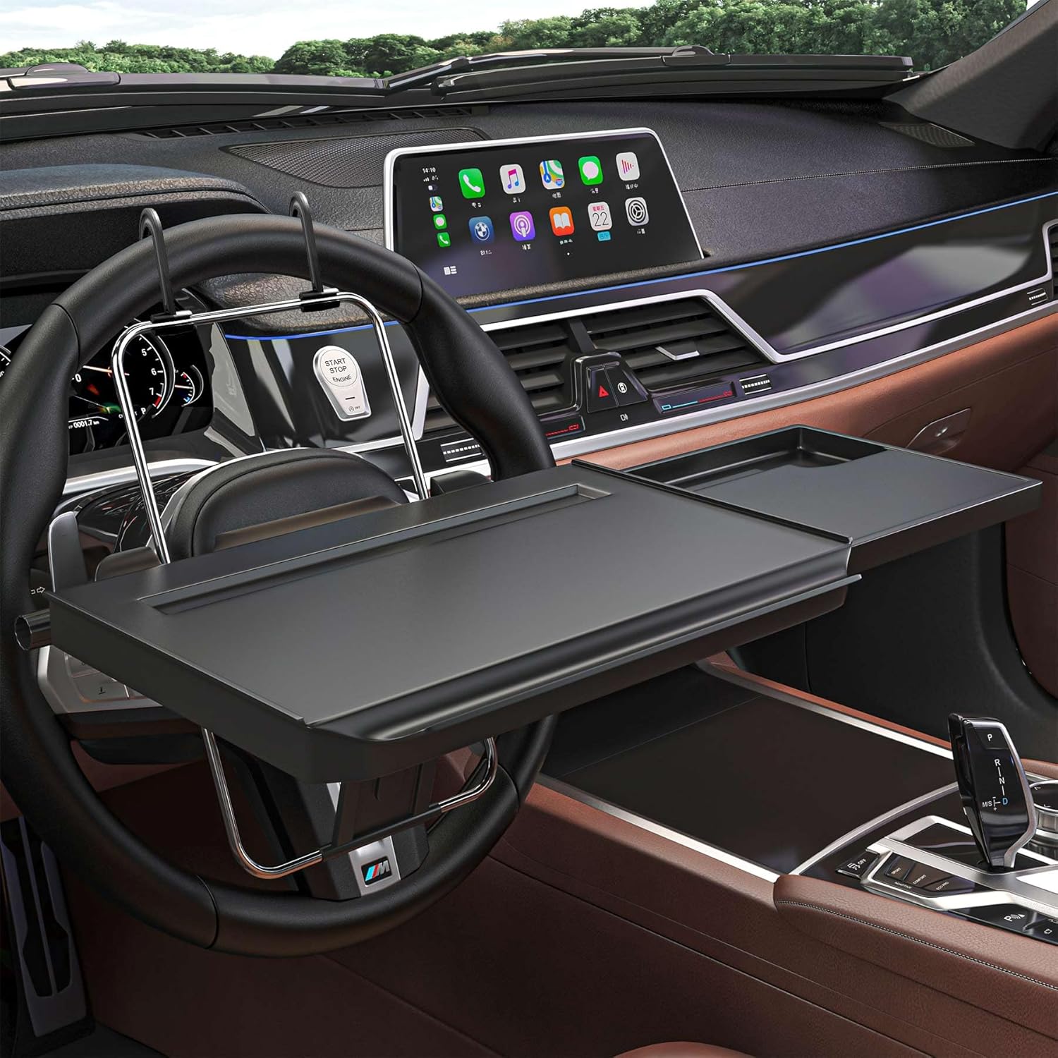 BREENHILL Car Steering Wheel Tray, 2 in 1 Foldable Laptop Car Desk ...