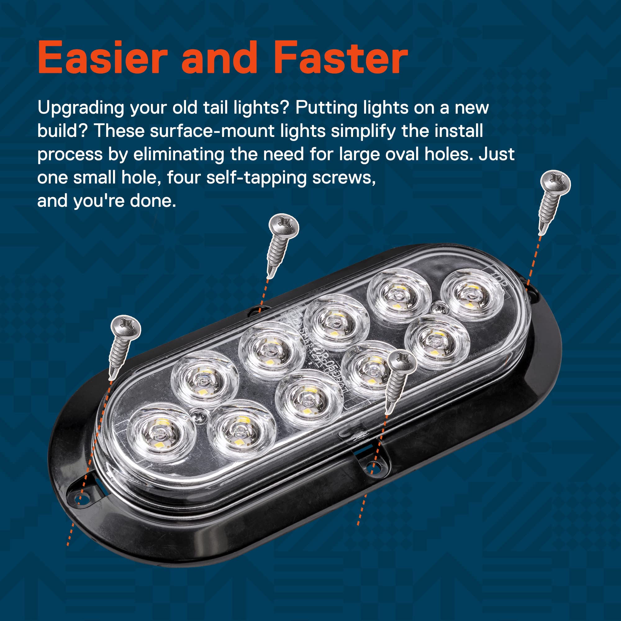 Snapklik.com : TRUE MODS 2pc Clear White 6 Inch Oval LED Reverse ...