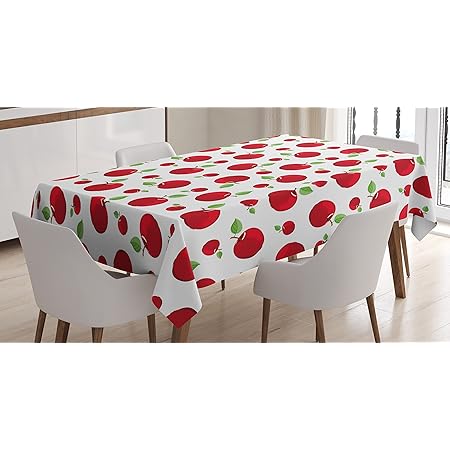 Amazon.com: Violet Linen Classic Euro Apples Tablecloth with Large ...