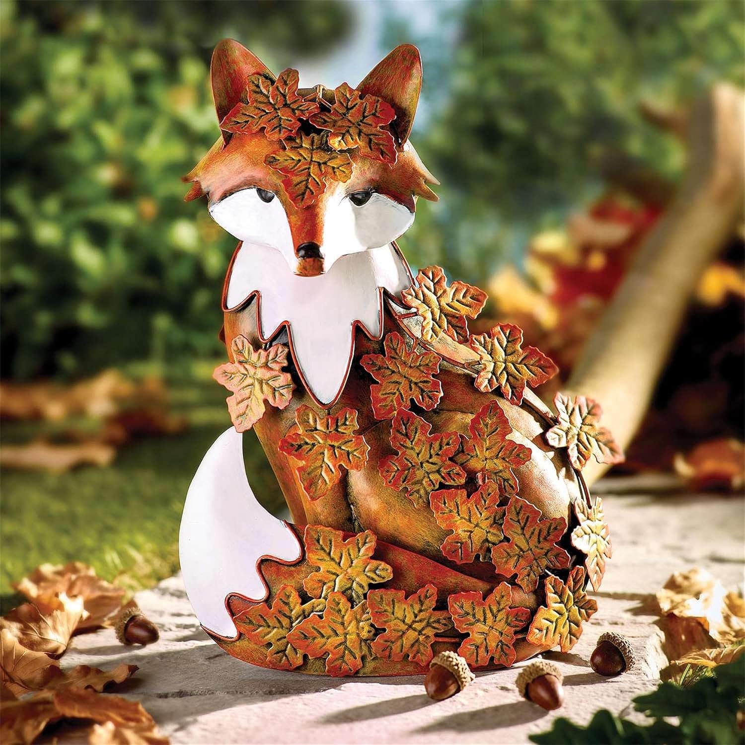 Amazon.com: Gardlister Metal Garden Fox Statues Outdoor, Handcrafted ...