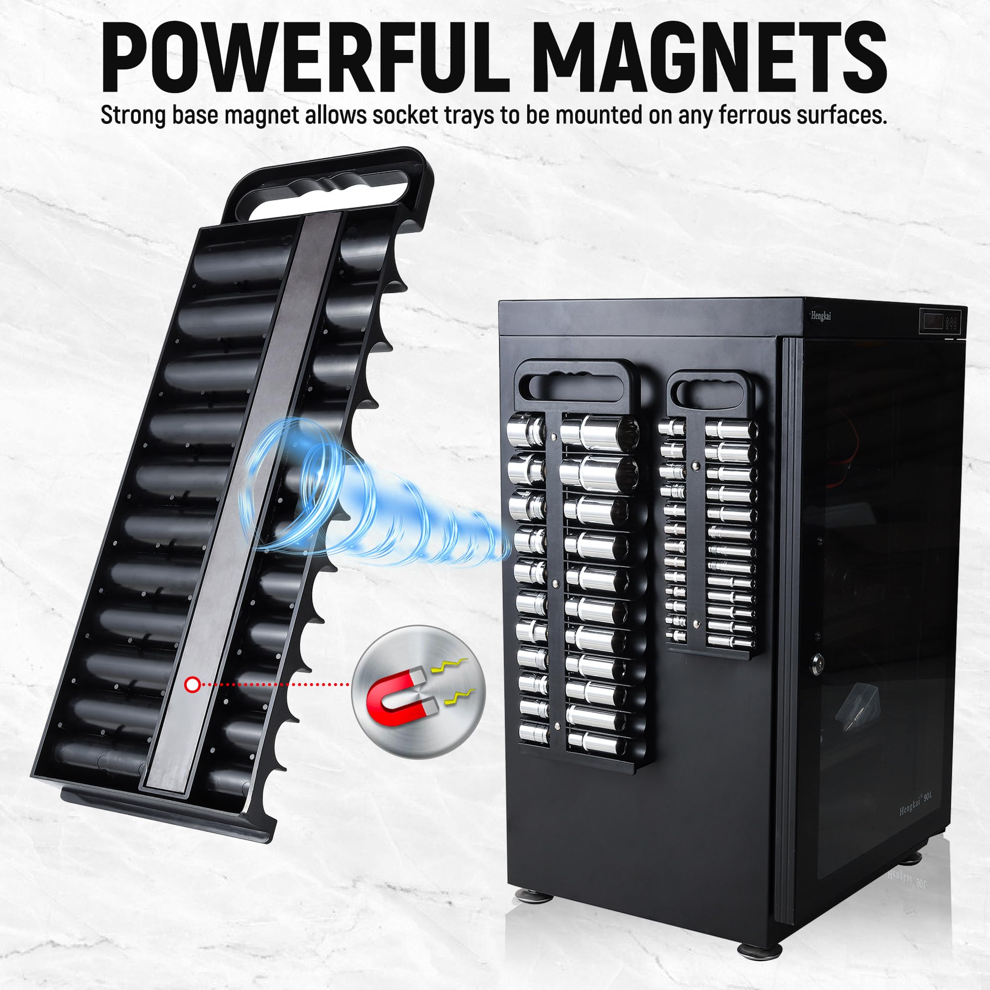 Snapklik.com : Reniteco Magnetic Socket Holder Set, Black Portable ...