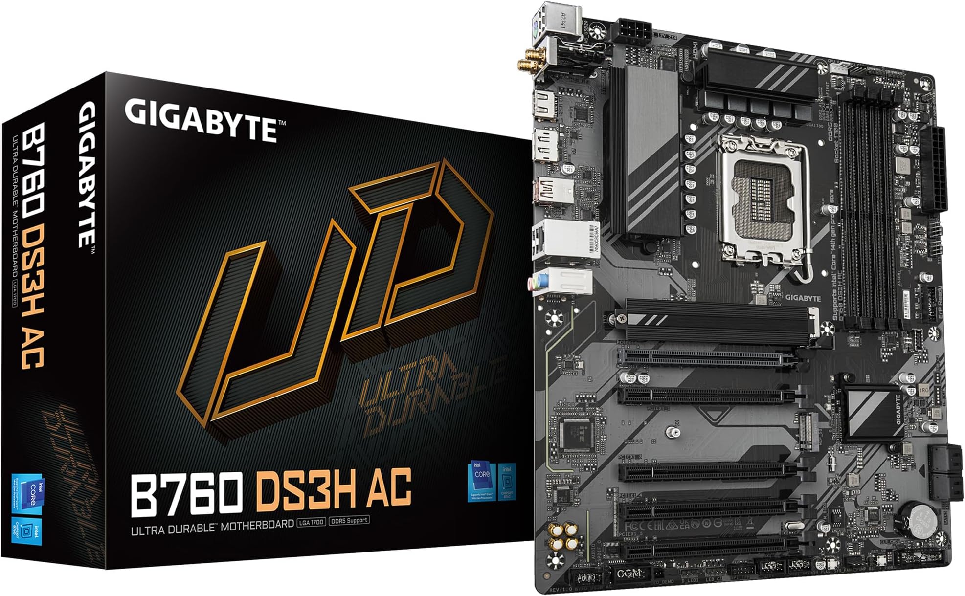 Amazon.com: GIGABYTE B760 DS3H AC (rev. 1.0/1.1) LGA 1700 Intel B760 ...