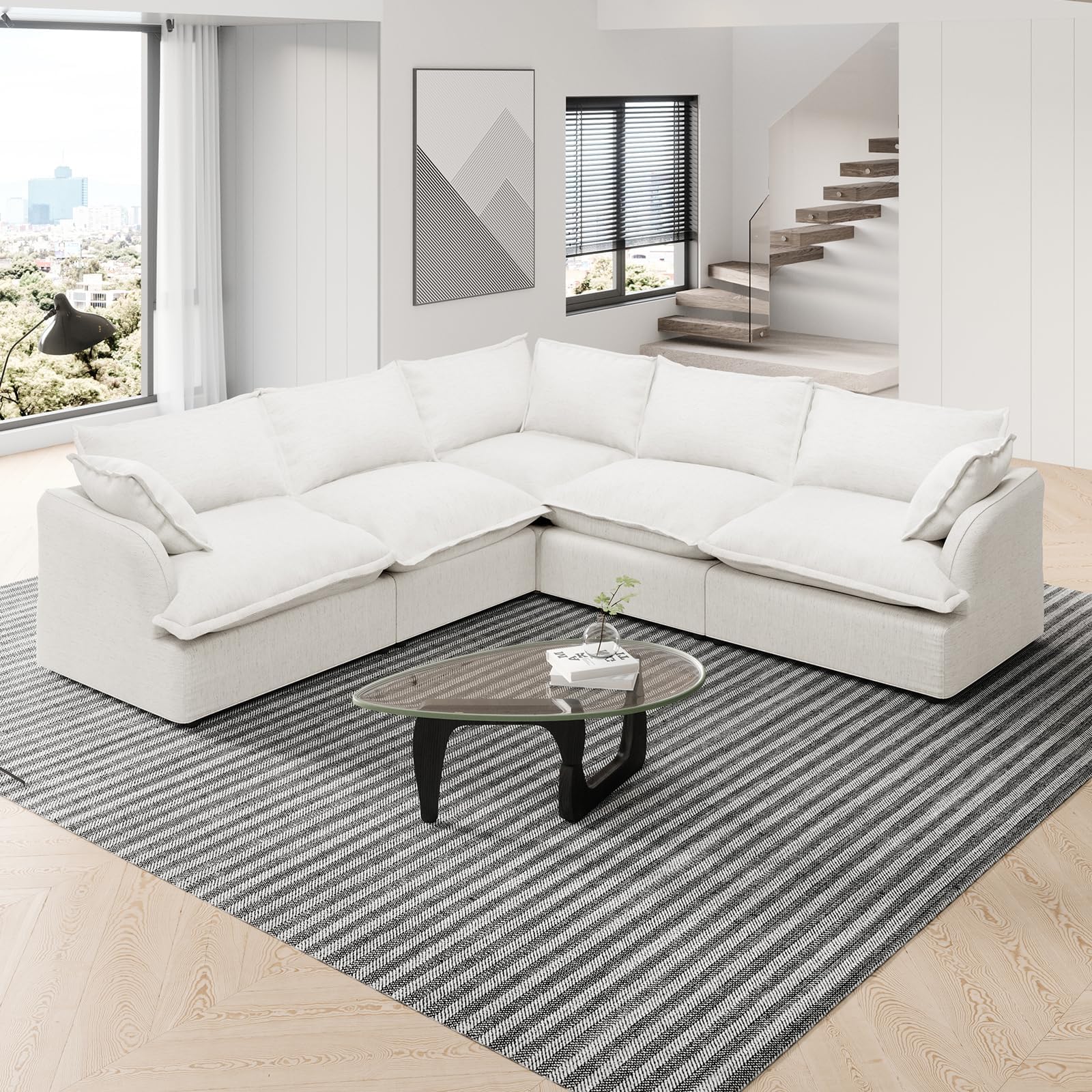 Amazon.com: Gtilzria Modern Sectional Cloud Sofa,Linen Couch for Living ...