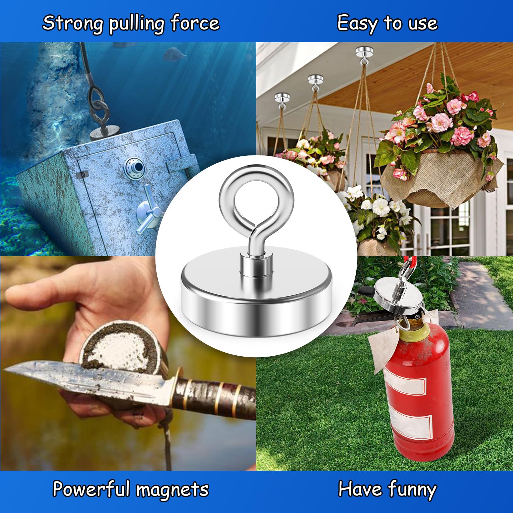 Snapklik.com : Grtard Neodymium Fishing Magnet, 350 Lbs Strong Magnet ...
