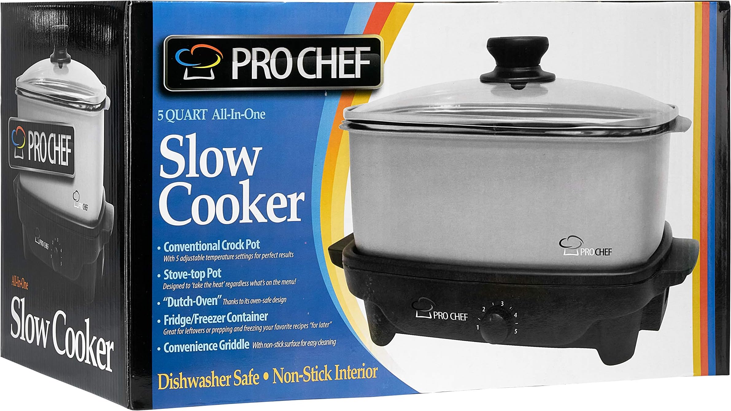 Amazon.com: PROCHEF 5-Quart Oblong-Shaped Slow Cooker with Deep Dish ...