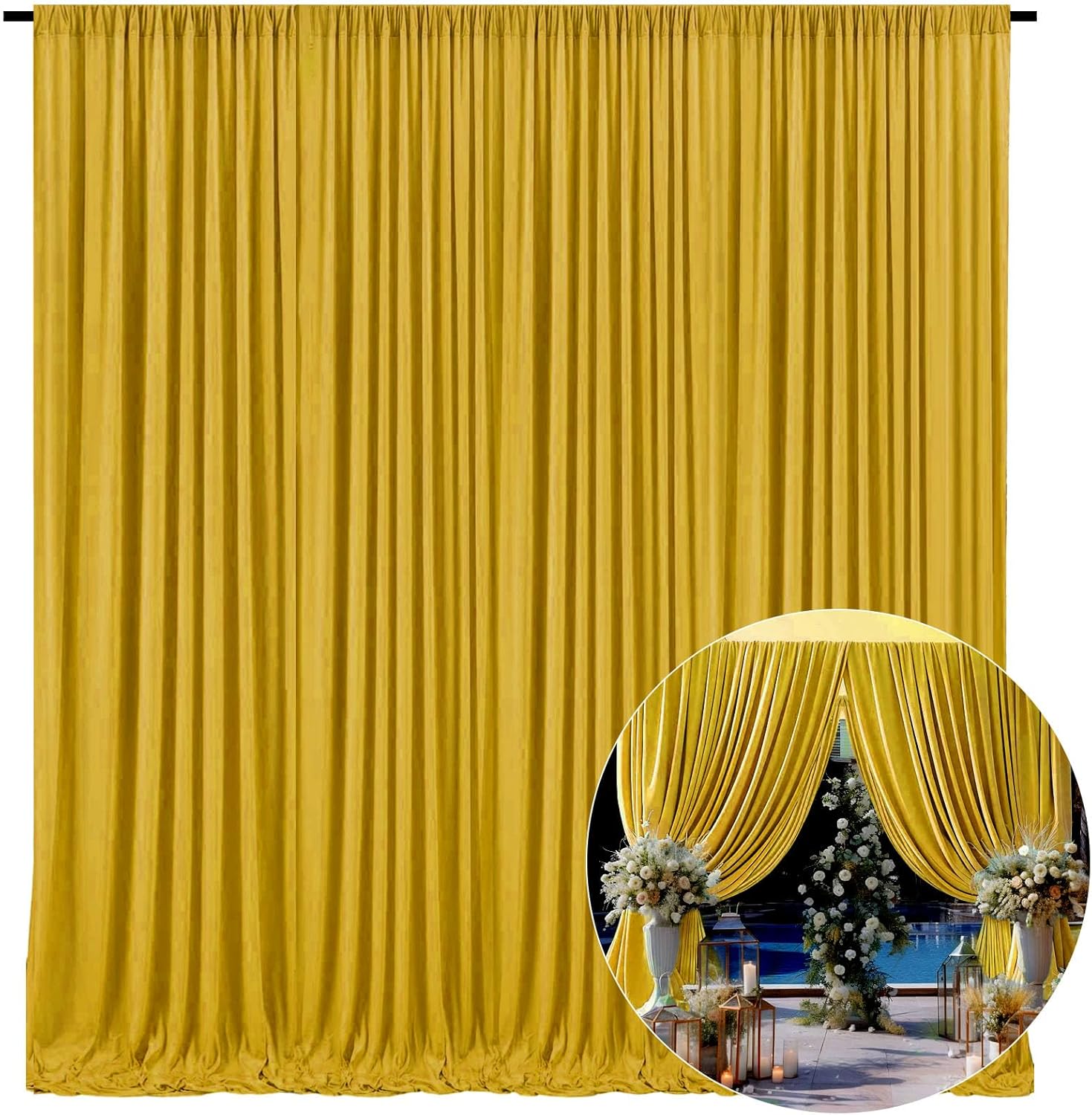 Amazon.com : 10 x 7 Feet Gold Backdrop Curtain for Partie, Background ...