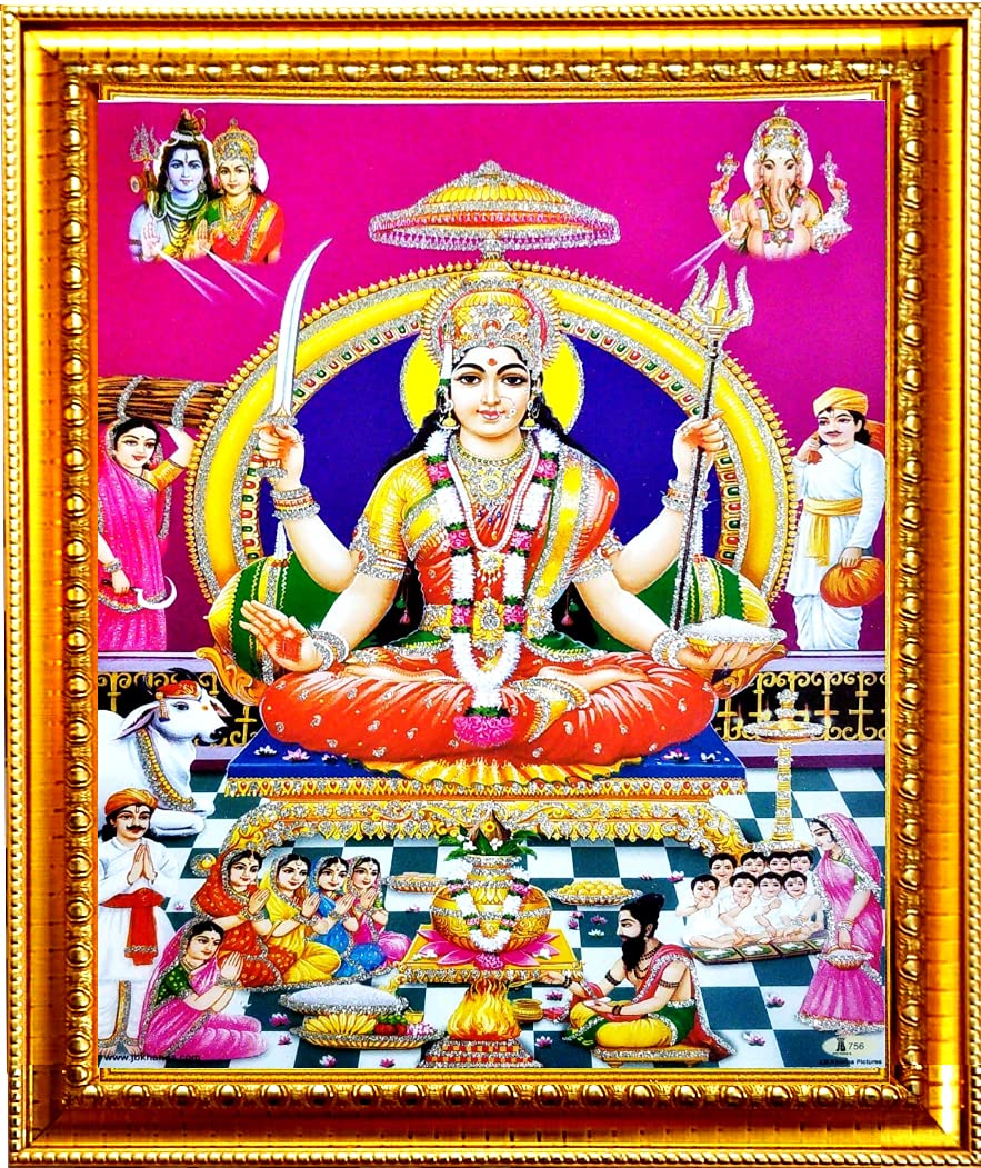 Buy Suninow santoshi maa Photo Frame Religious Framed Painting for Wall ...