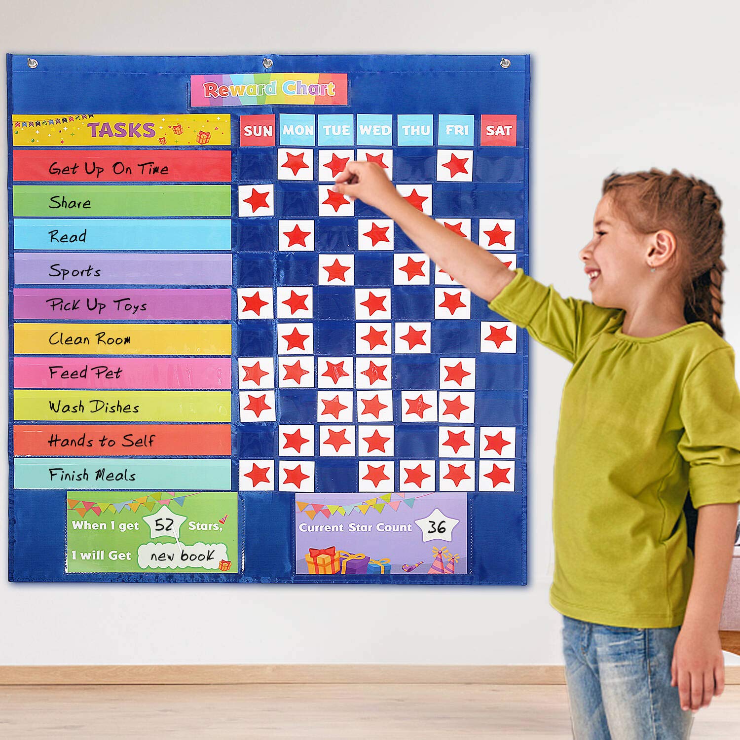 Kruideey Reward Chart for Kids, Behavior Star Chore Chart for Toddlers ...