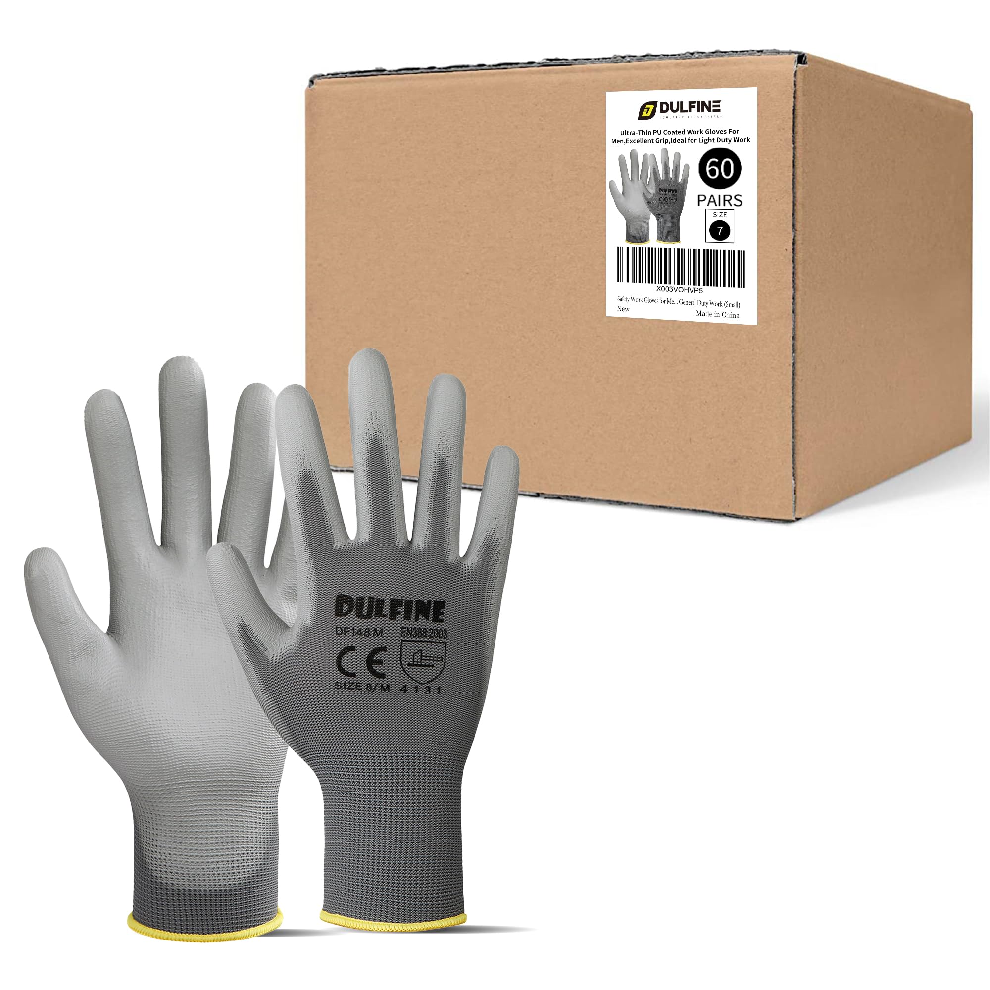 Snapklik.com : DULFINE Safety Work Gloves For Men PU Coated 60 Pairs ...