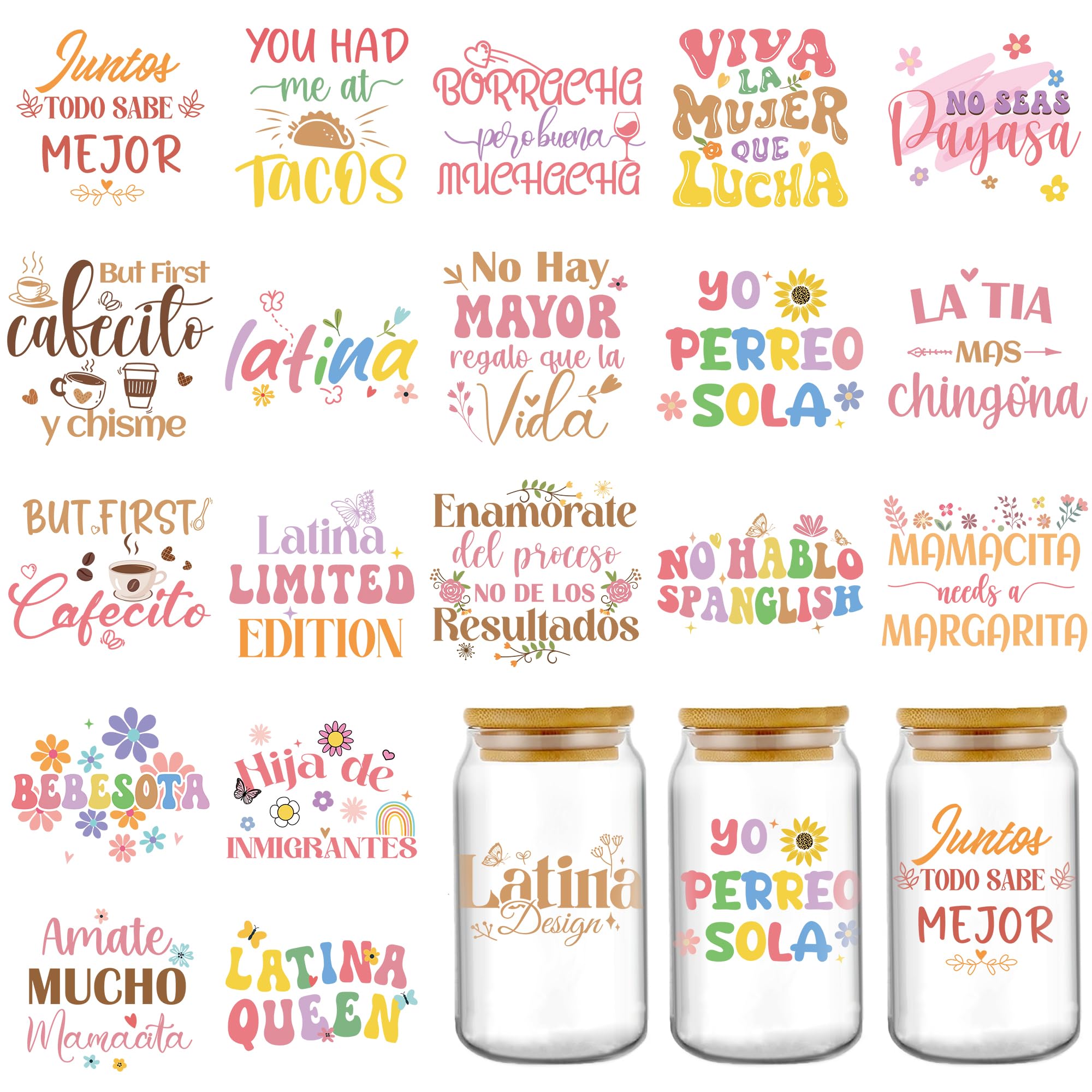 Amazon.com: AFRITEE Catholic Cup Wraps Decals - 20 Sheets Latina ...