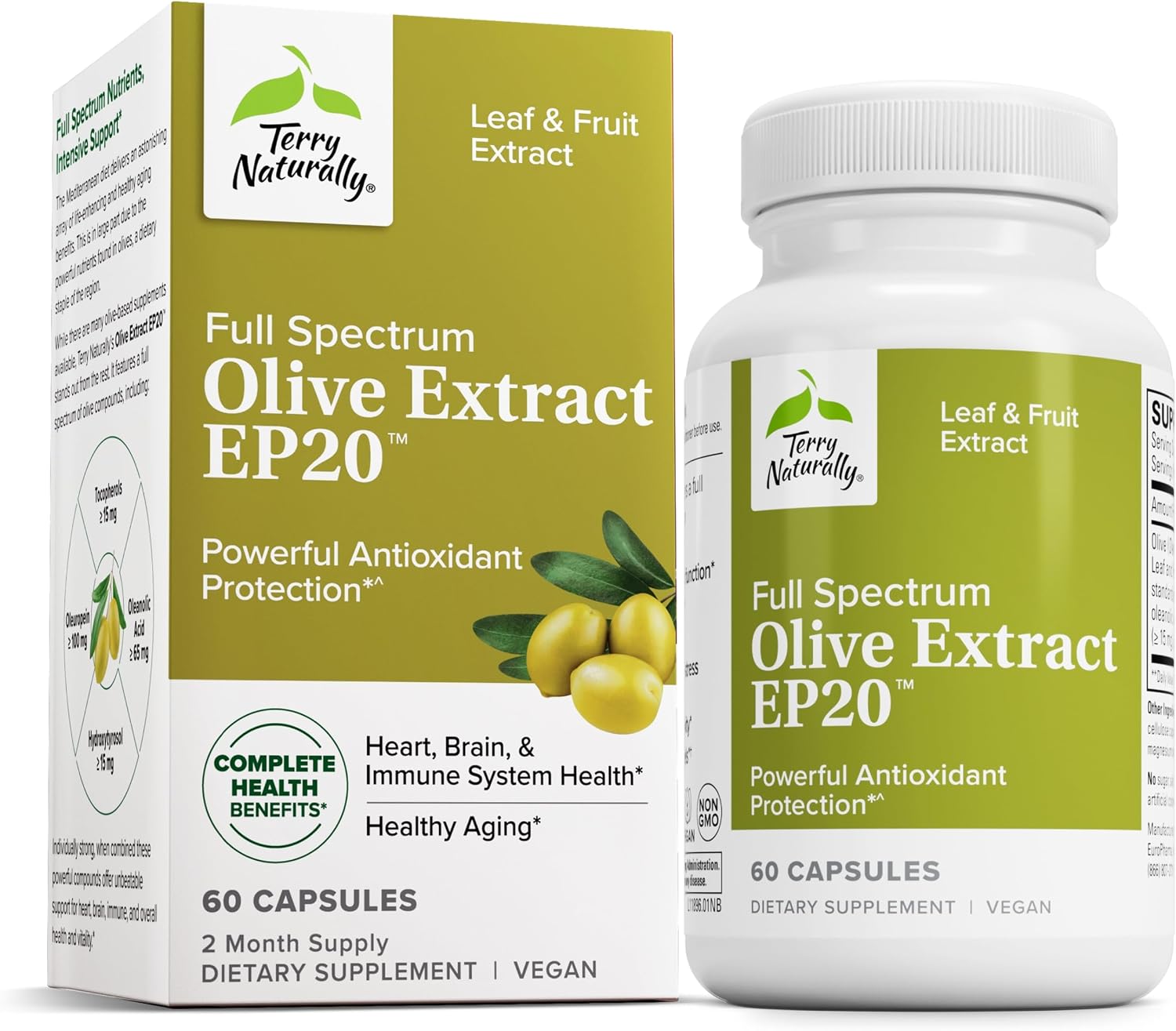 Amazon.com: Terry Naturally Olive Extract EP20 - Brain Health Support ...