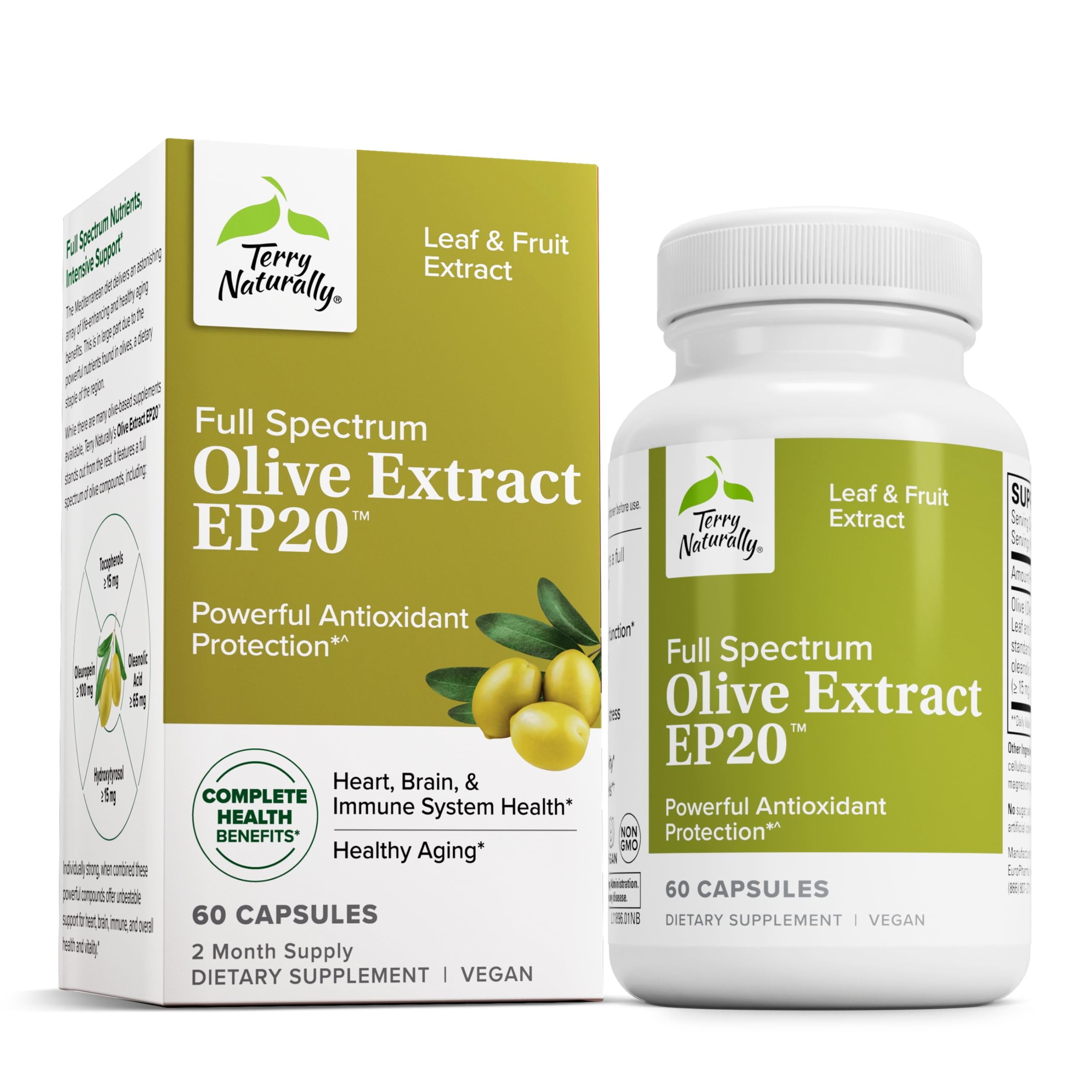Amazon.com: Terry Naturally Olive Extract EP20 - Brain Health Support ...