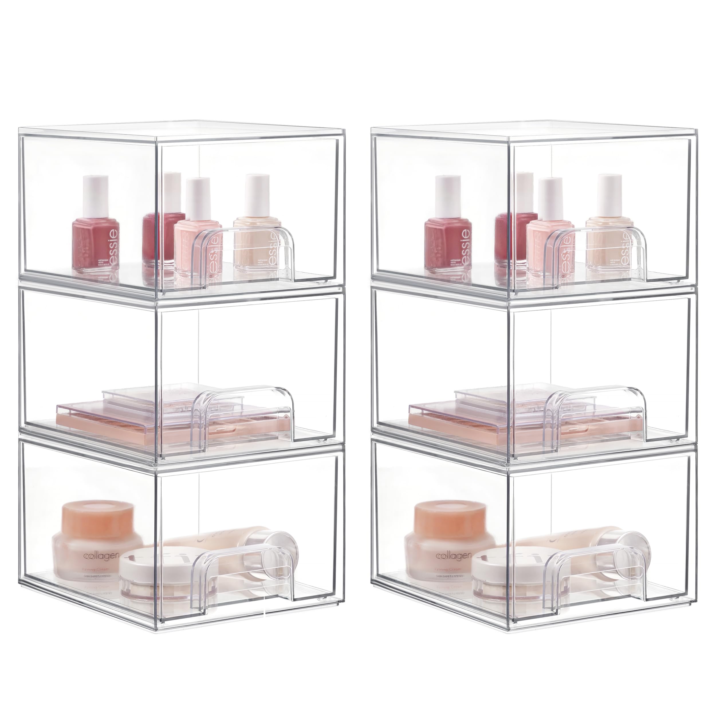 HBlife Pack of 6 Makeup Organizer Countertop Stackable Drawers ...