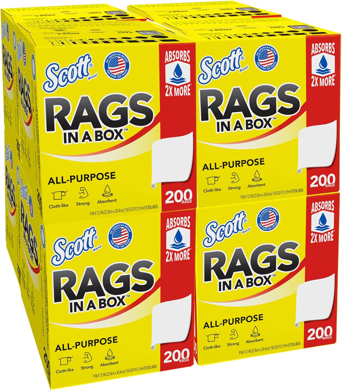 Amazon.com: Scott Products 75260 Scott® Rags In-A-Box 200 Count ...