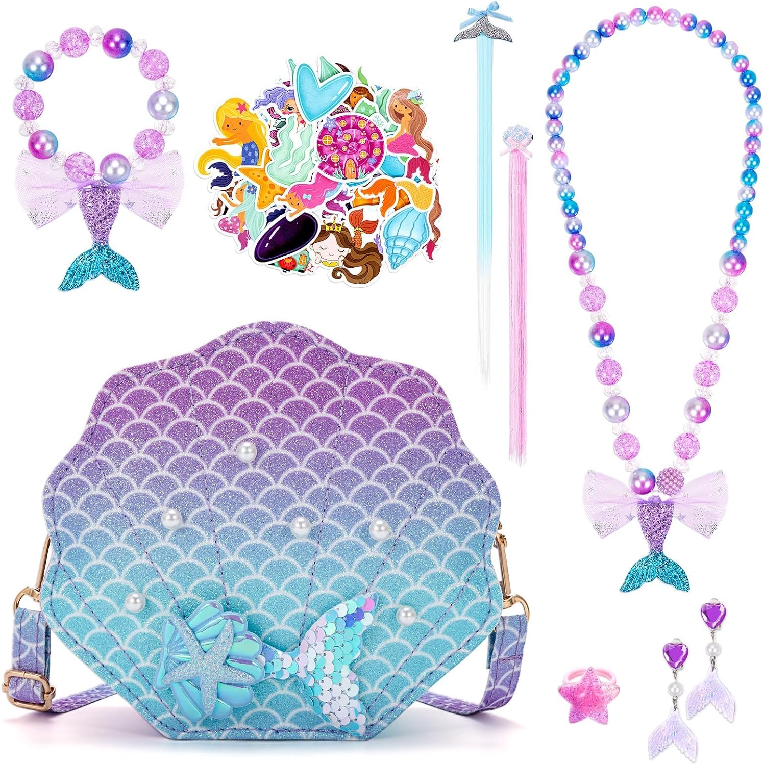 Hapurs Purse for Little Girls Dress Up Jewelry Pretend Play Kids ...
