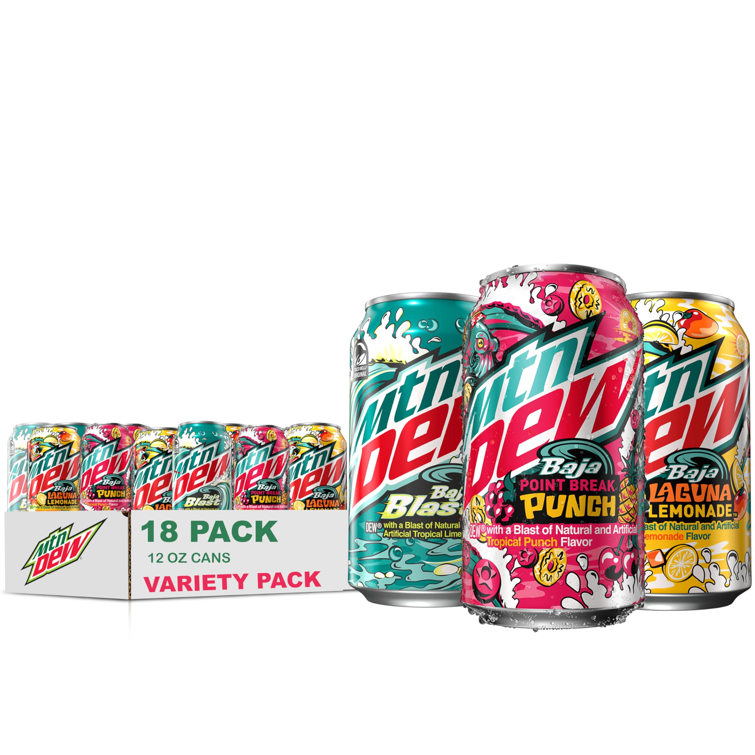 Snapklik.com : Mountain Dew Soda, 3 Flavor Variety Pack