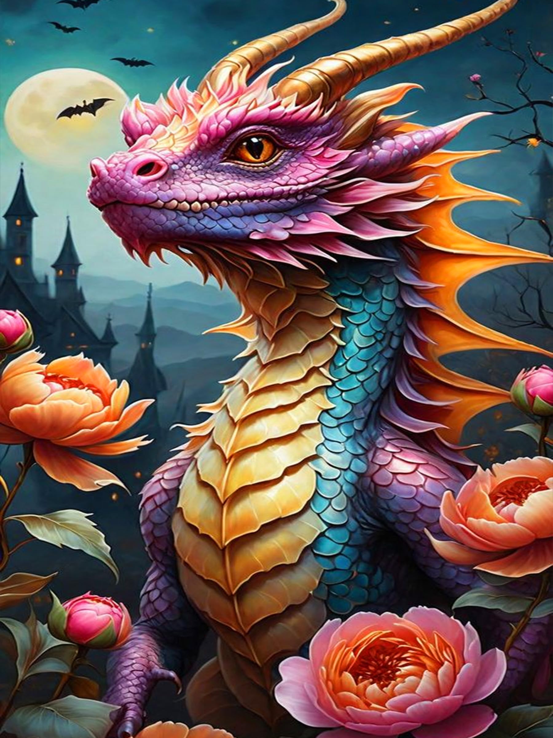 Amazon.com: Ekuxom Dragon Diamond Art Kits for Adults, Dragon Diamond ...