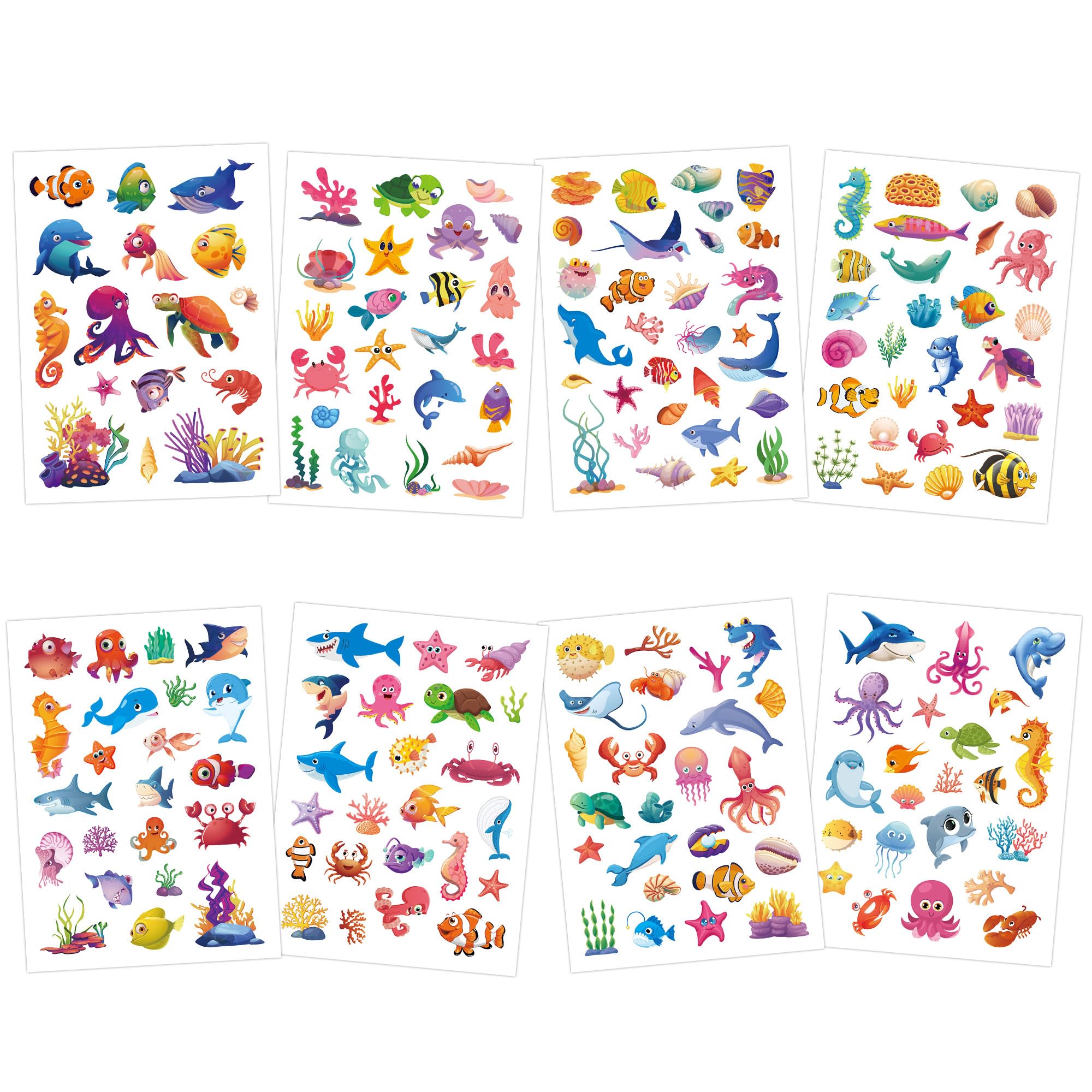 Amazon.com: Dorgua 561Pcs Ocean Stickers, 24 Sheets Under The Sea ...