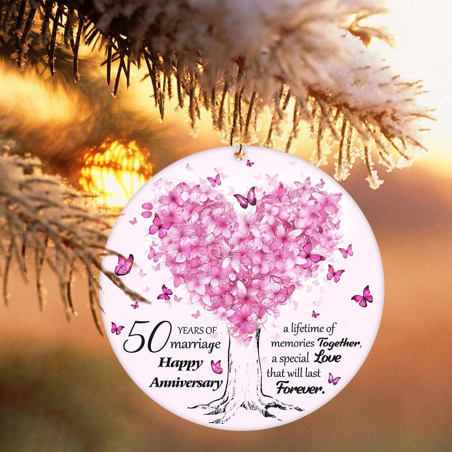 Amazon.com: WSDDOREM 50th Wedding Anniversary Ornament,Gifts for 50th ...