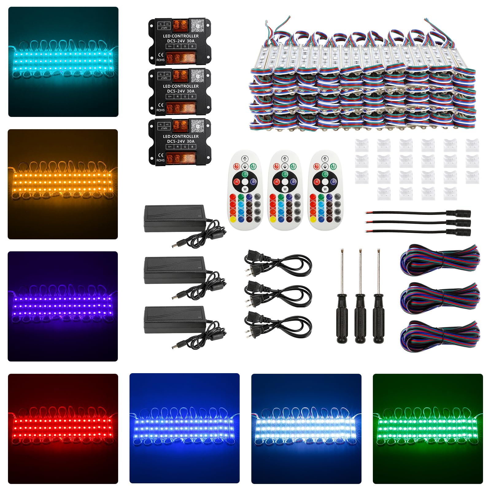 IRONWALLS Storefront LED Lights for Business 120ft, 240pcs 3-LED Module ...
