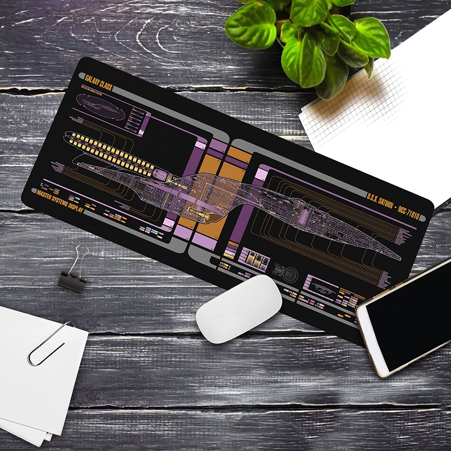 Galaxy Class USS Enterprise-D LCARS Schematic Desk Mat, 41% OFF