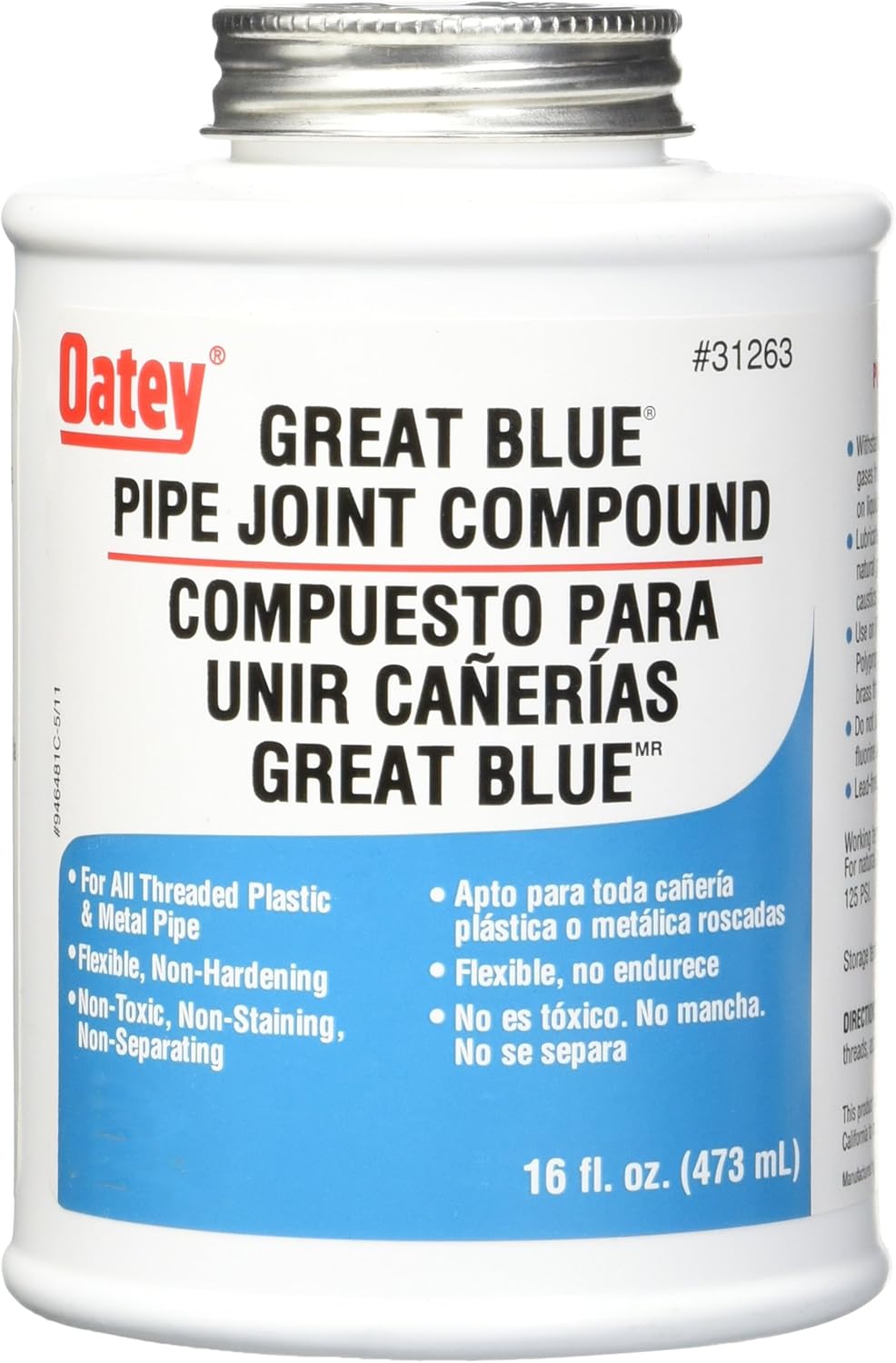 Oatey 31263 Great Blue Pipe Joint Compound, 16 fl.Ounce : Amazon.co.uk ...