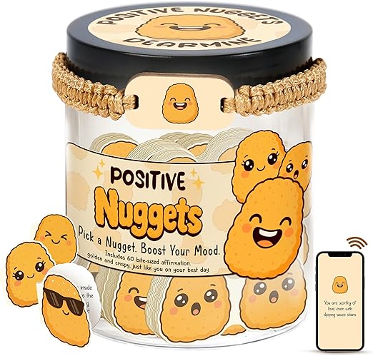 Amazon.com: 60 Positive Nuggets Card Jar, Affirmation Cards For Women ...