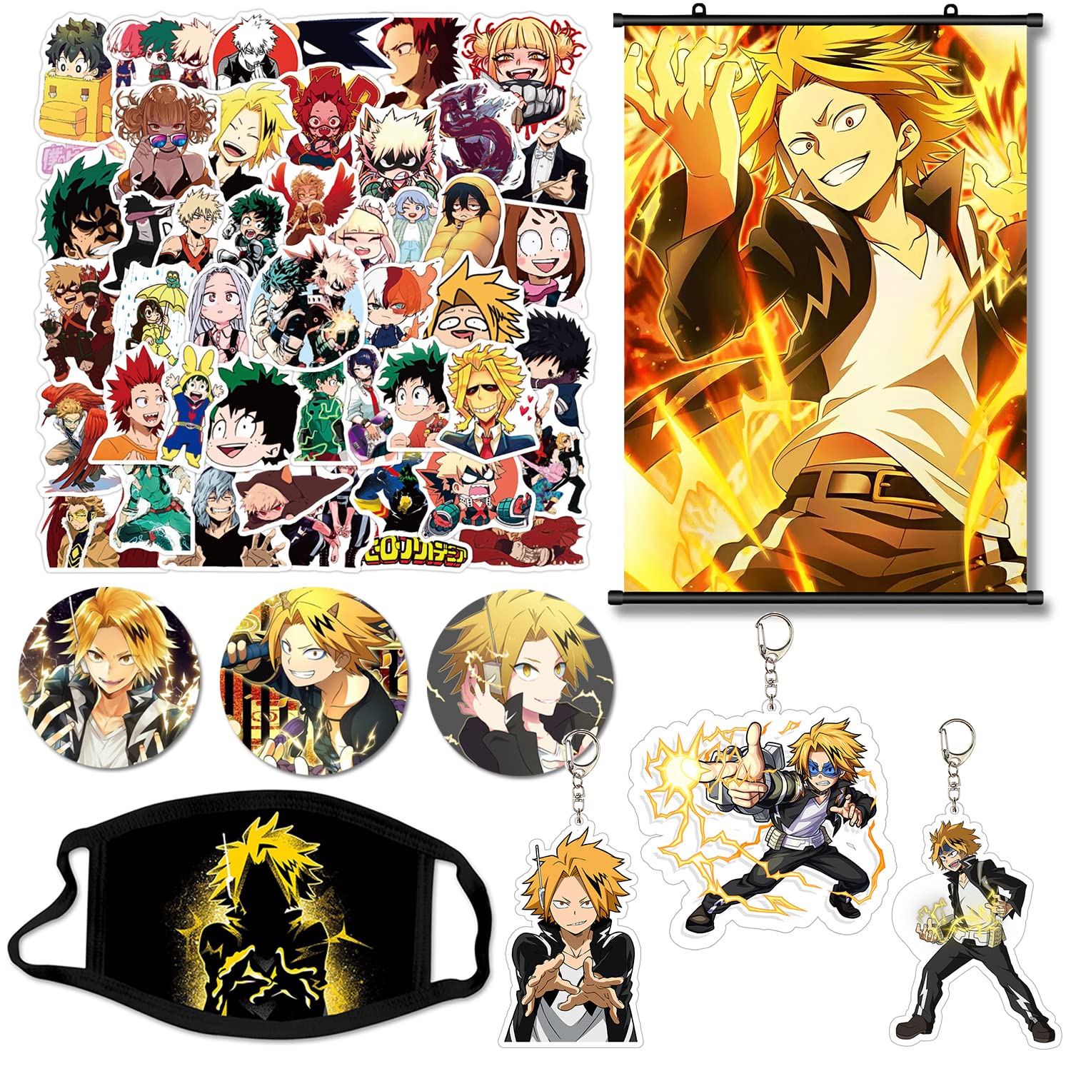 Buy Denki Kaminari Cosplay- Denki ,Denki Keychain, Stickers,Denki pins ...