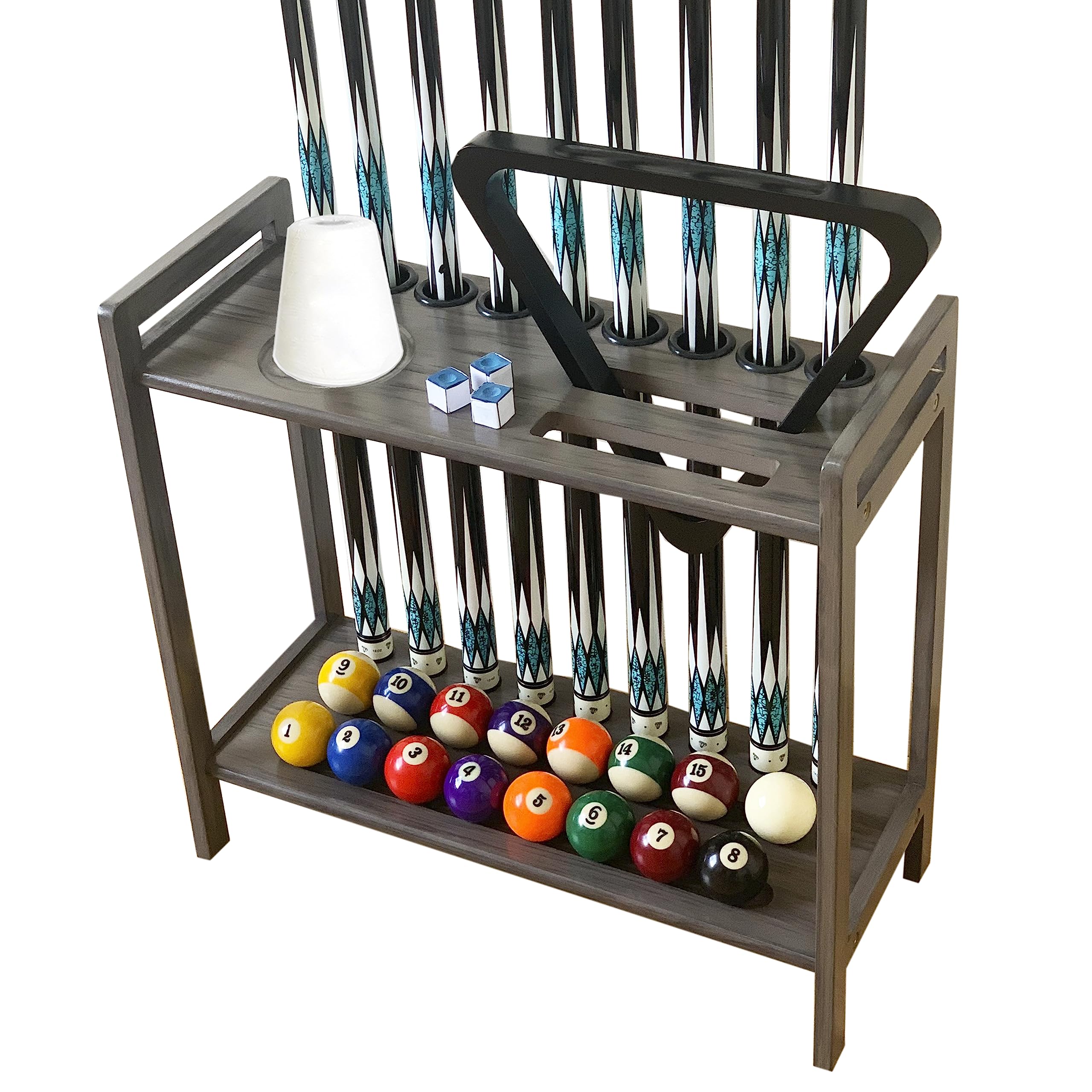Snapklik.com : GACCO BILLIARDS Pool Stick Holder Floor Stand Holds 9 ...