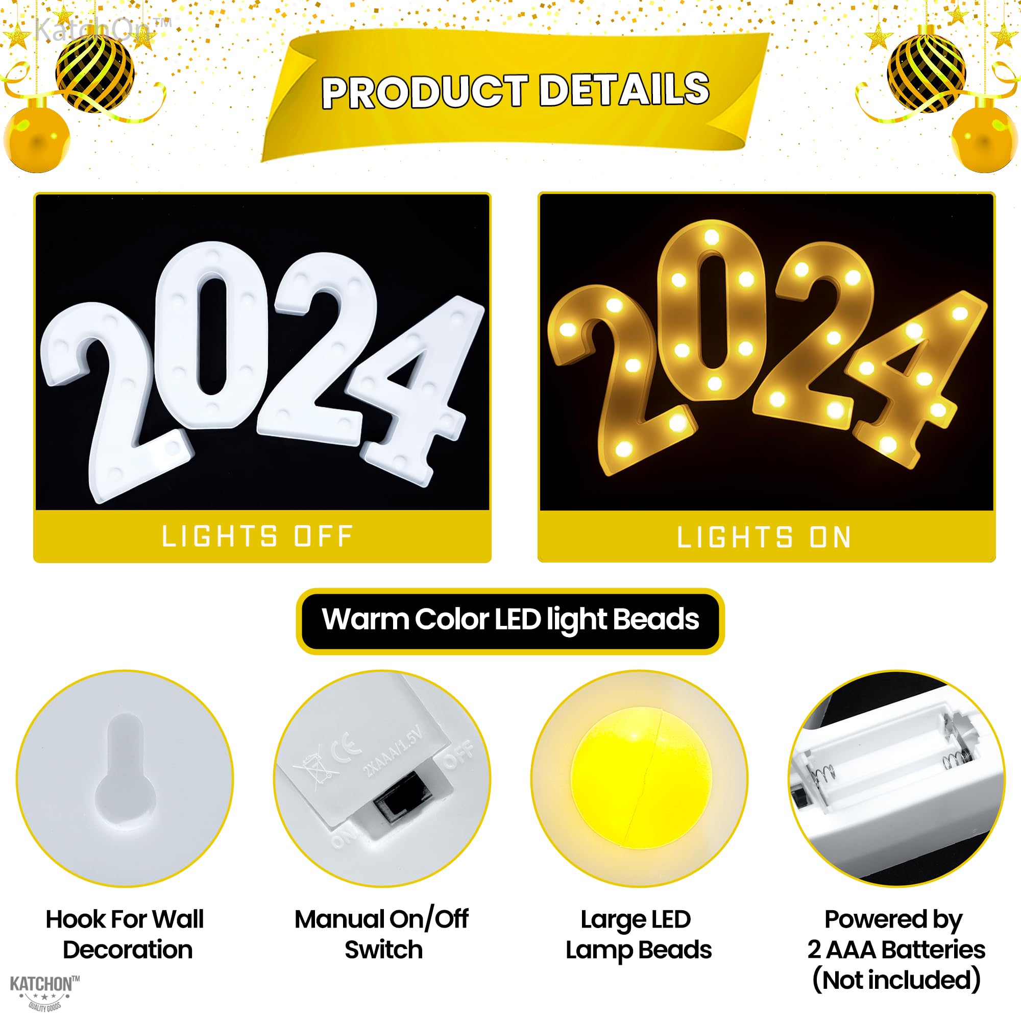 Snapklik.com : LED Light Up Numbers 2024-8.2 Inch Light Up 2024 Sign ...