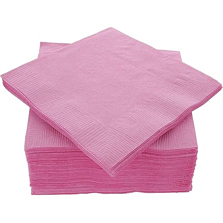 Amazon.com: Amcrate Big Party Pack 100 Count Pink Beverage Napkins ...