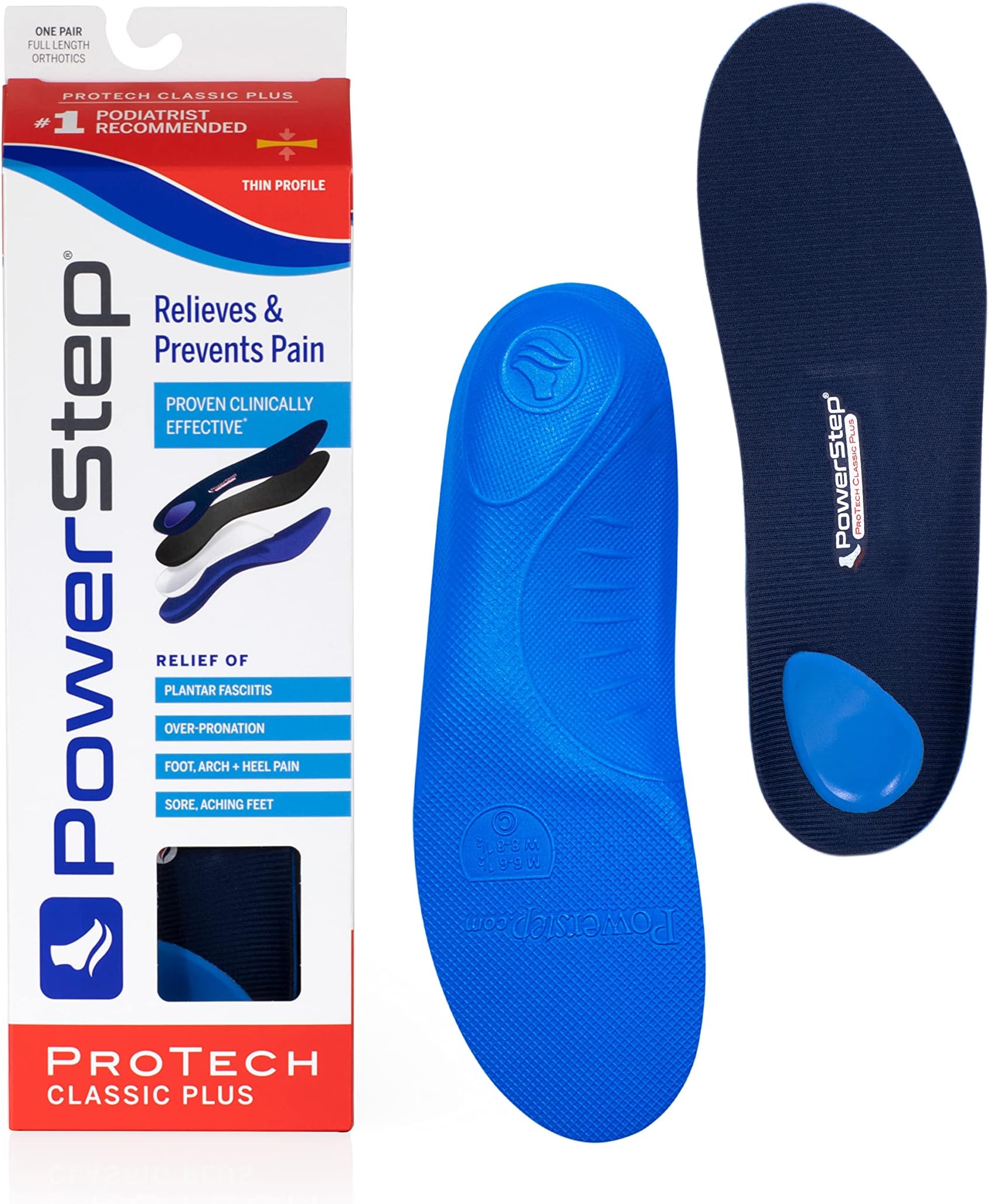Amazon.com: PowerStep ProTech Control Orthotic Insoles - Medical Grade Arch Support Inserts for ...