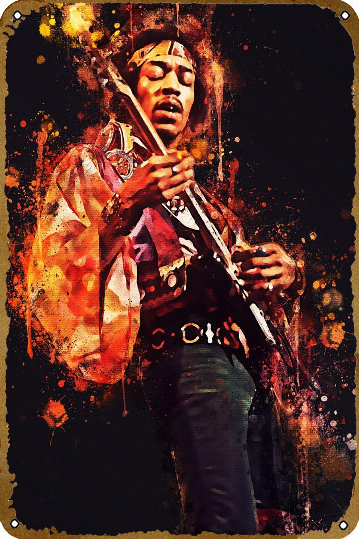 Amazon.com : KNIOIL Jimi Hendrix Poster music Vintage Metal Tin Sign ...