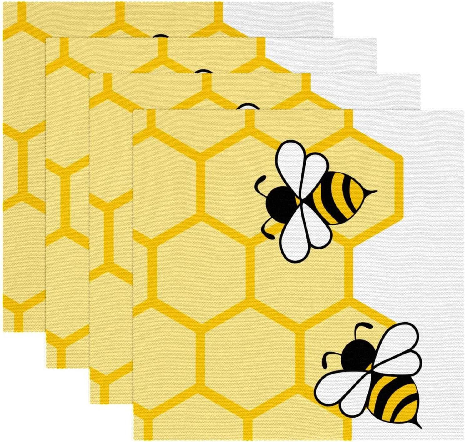 Amazon.com: Placemats Set of 4,Dining Table Placemats,Cartoon Honey ...