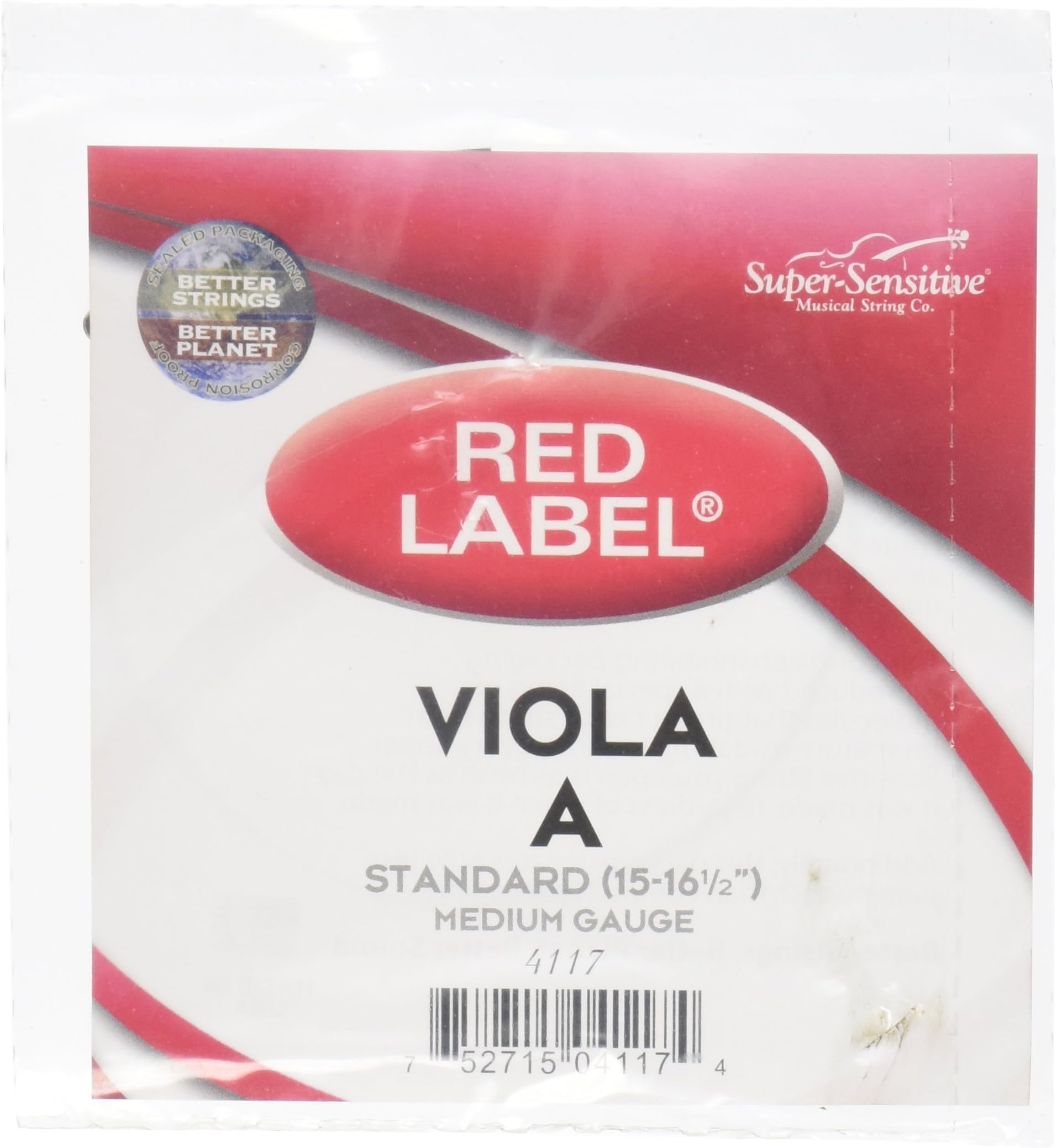 Amazon.com: Super Sensitive Red Label Viola A String 15-16.5" Medium ...