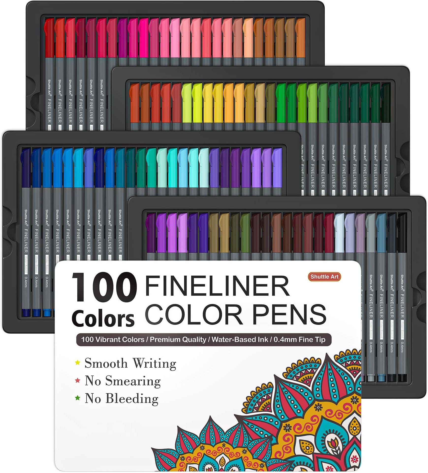 Shuttle Art – 100 rotuladores de colores de punta fina de 0,4 mm ...