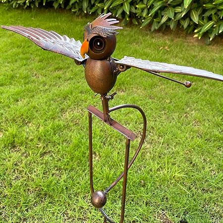 Amazon.com : Esschert Staked Metal Giant Flying Owl Rocker, 84" H ...