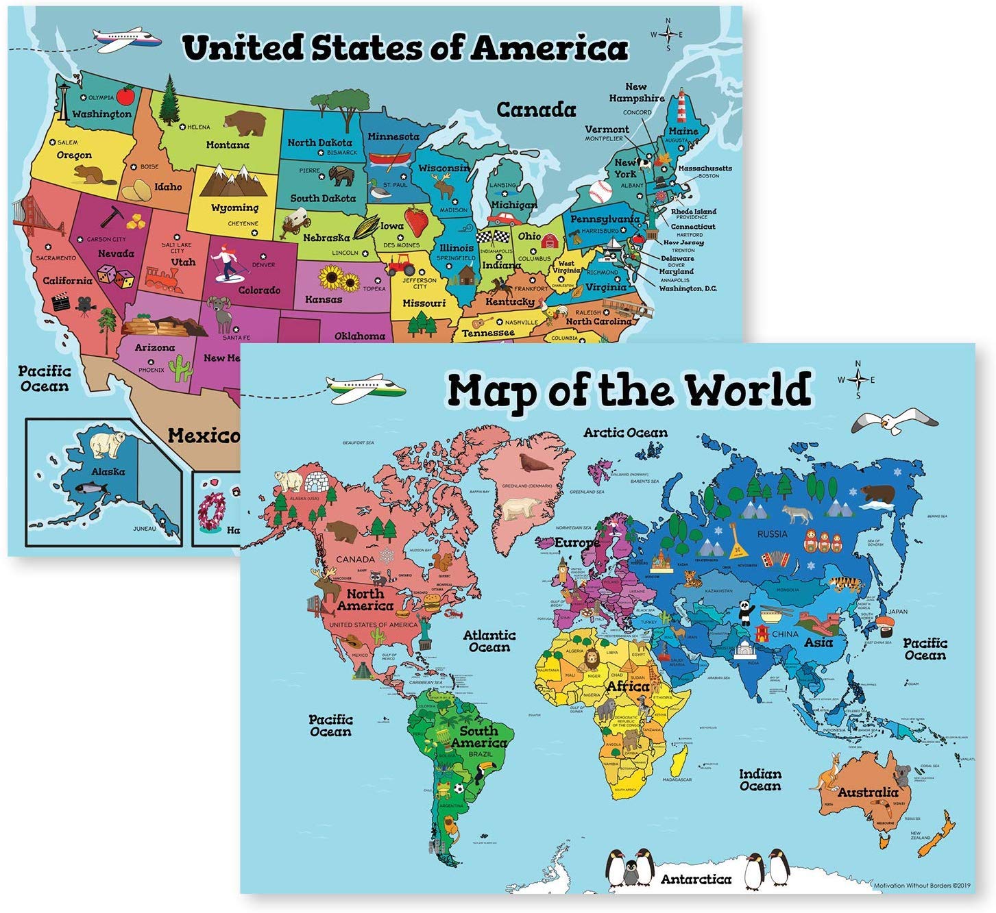 Giant Map Of World Usa Wall Map And Kids World | Desertcart KUWAIT