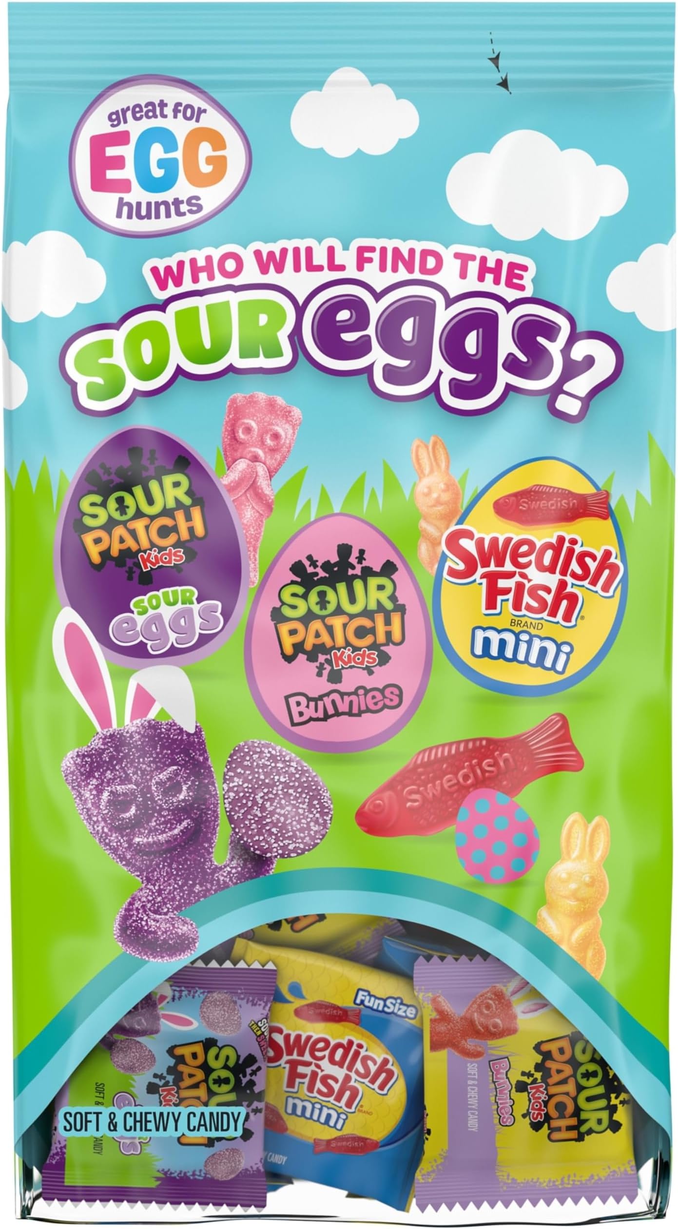 Amazon.com : SOUR PATCH KIDS Bunnies, Sour Eggs, and SWEDISH FISH Mini ...