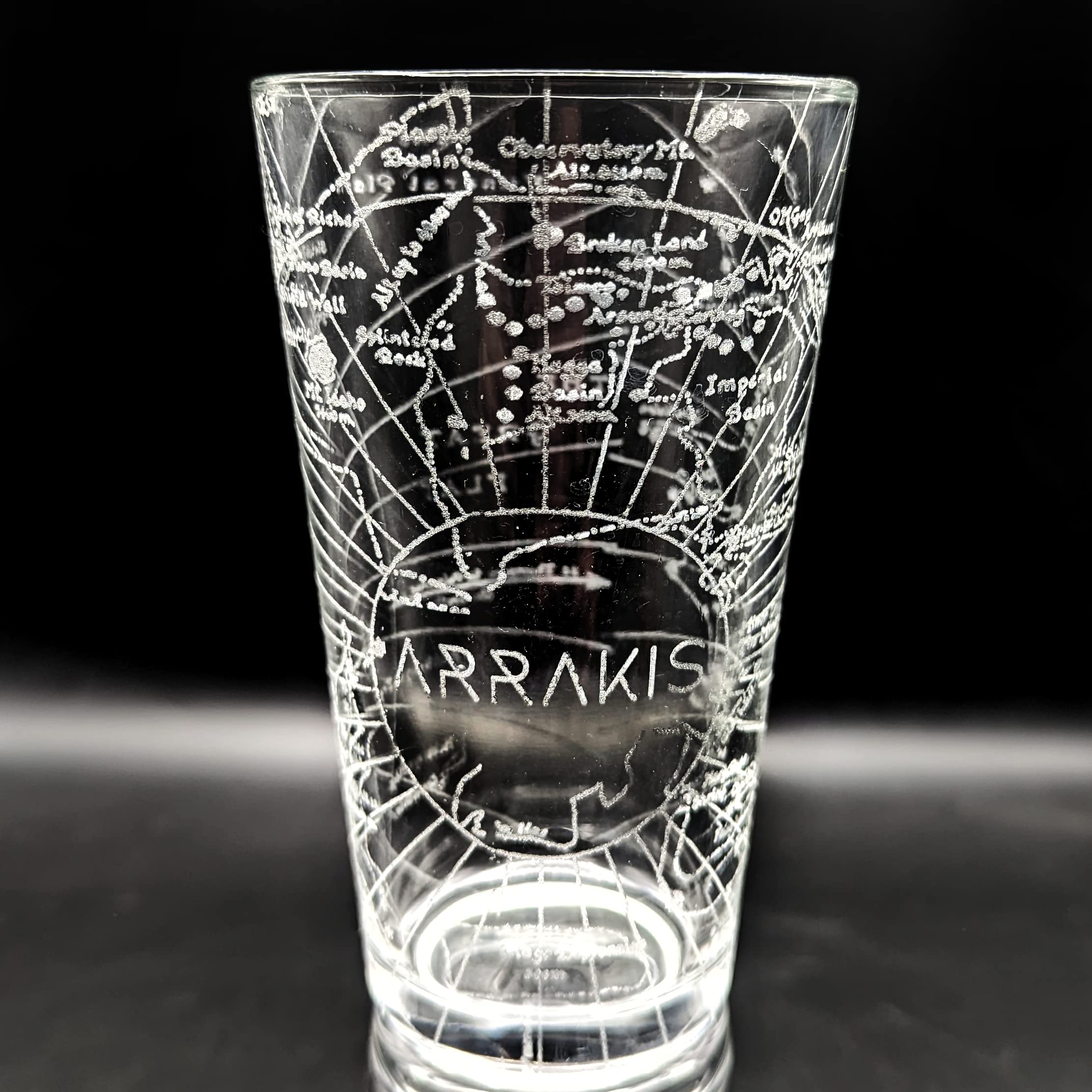 Buy MAP OF ARRAKIS Engraved Pint Glass | Inspired by Arrakis & Muad'ib ...