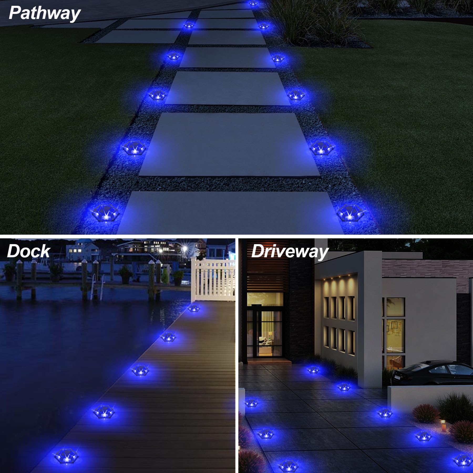 Driveway Border Lights 20 Pack Aluminum LED Landscape Lighting, Wired