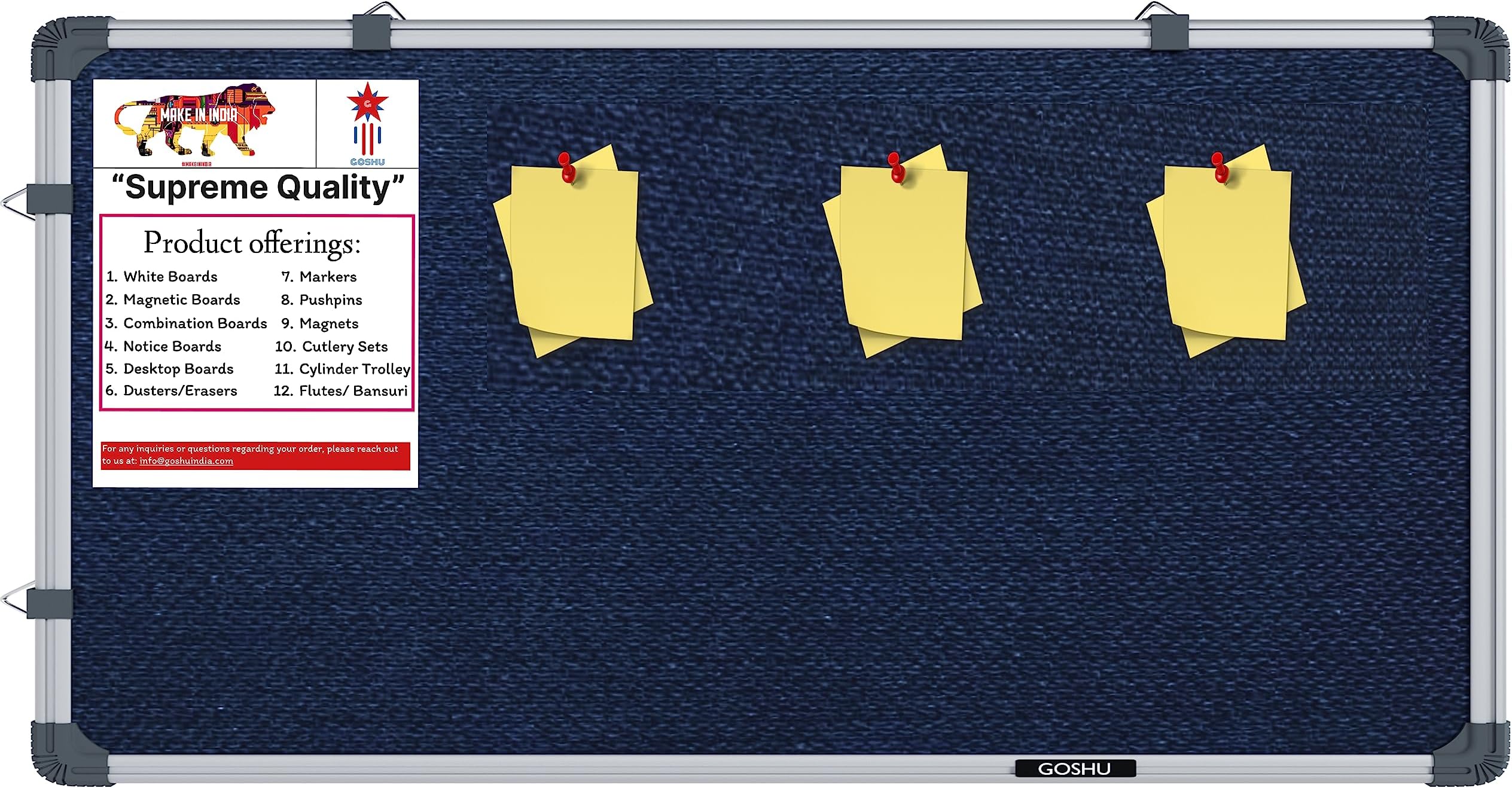 GOSHU 1 feet x2 feet Notice Premium Material Pin-up Board/Pin-up Board ...